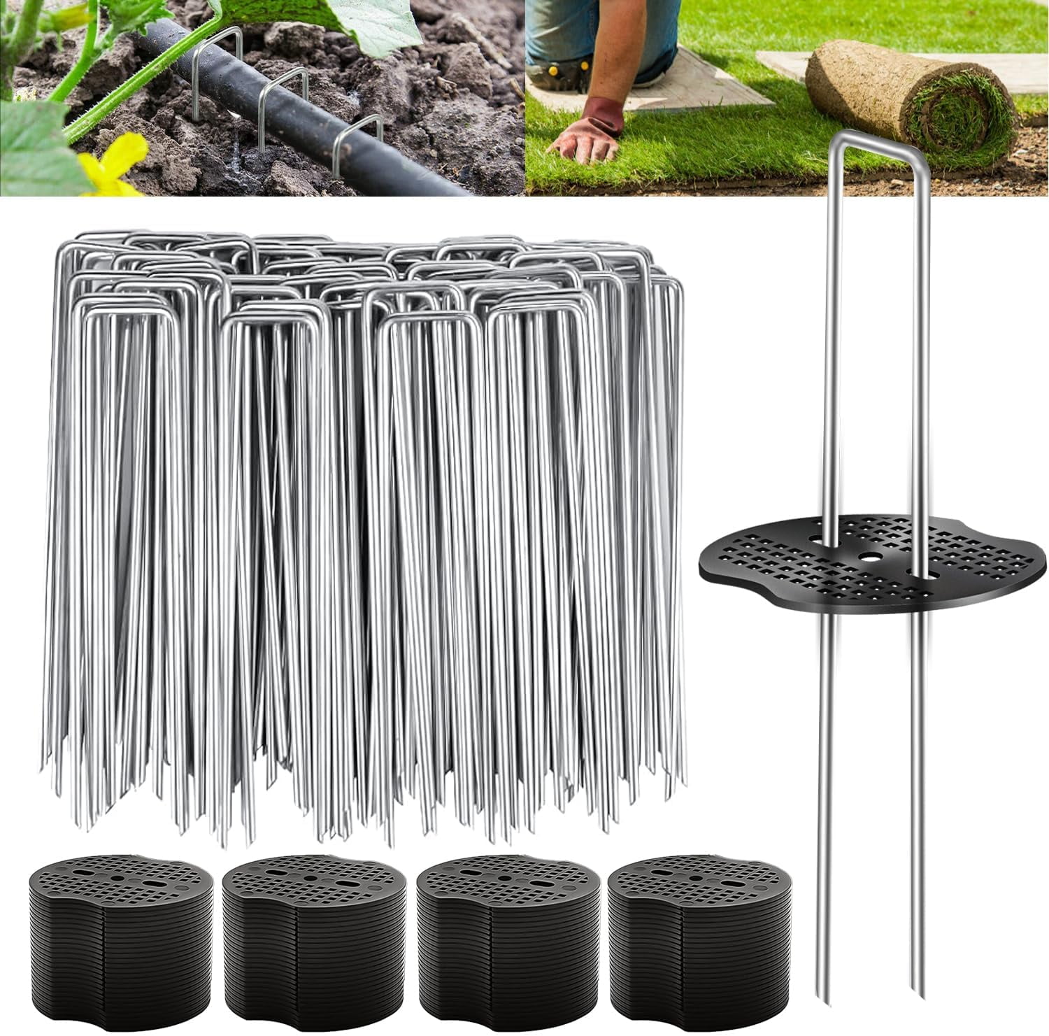 200PCS Garden Stakes Landscape Staples Set, 6 Inch Landscape Fabric ...