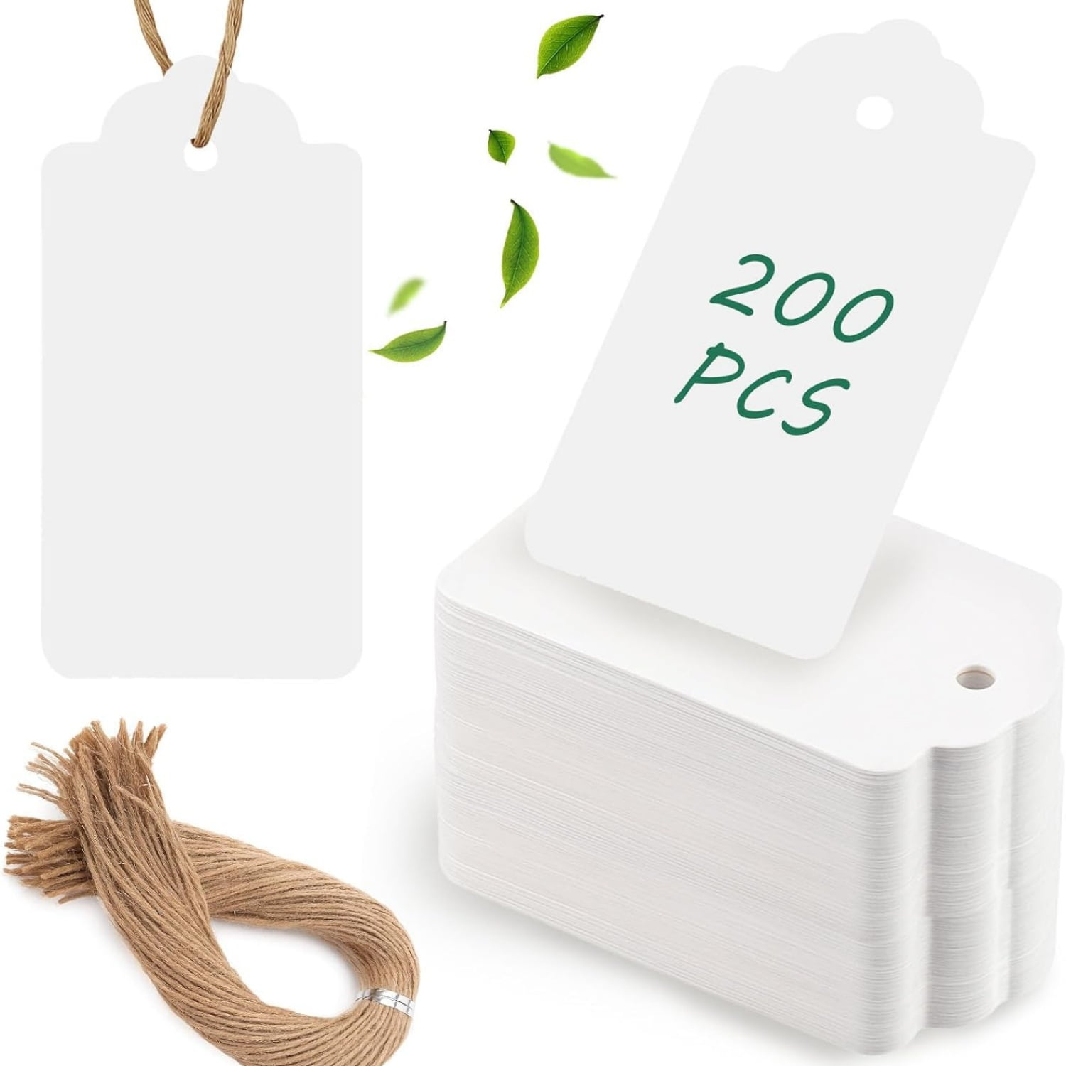200PCS Gift Tags, 2.8×1.7 Inch Hang Tags with String for Presents DIY ...