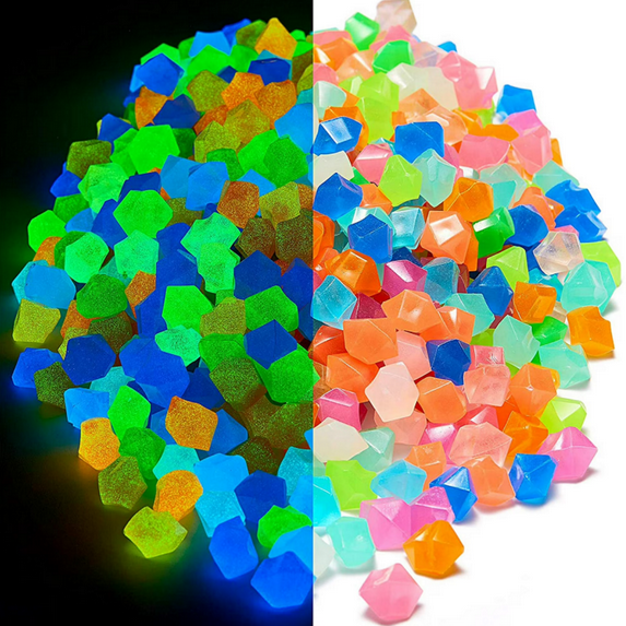 200PCS Glow in The Dark Rocks, Multicolor Fluorescent Pebbles, Luminous ...