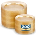 200PCS Gold Glitter Heavy Duty Disposable Plastic Plates Set - 100 ...