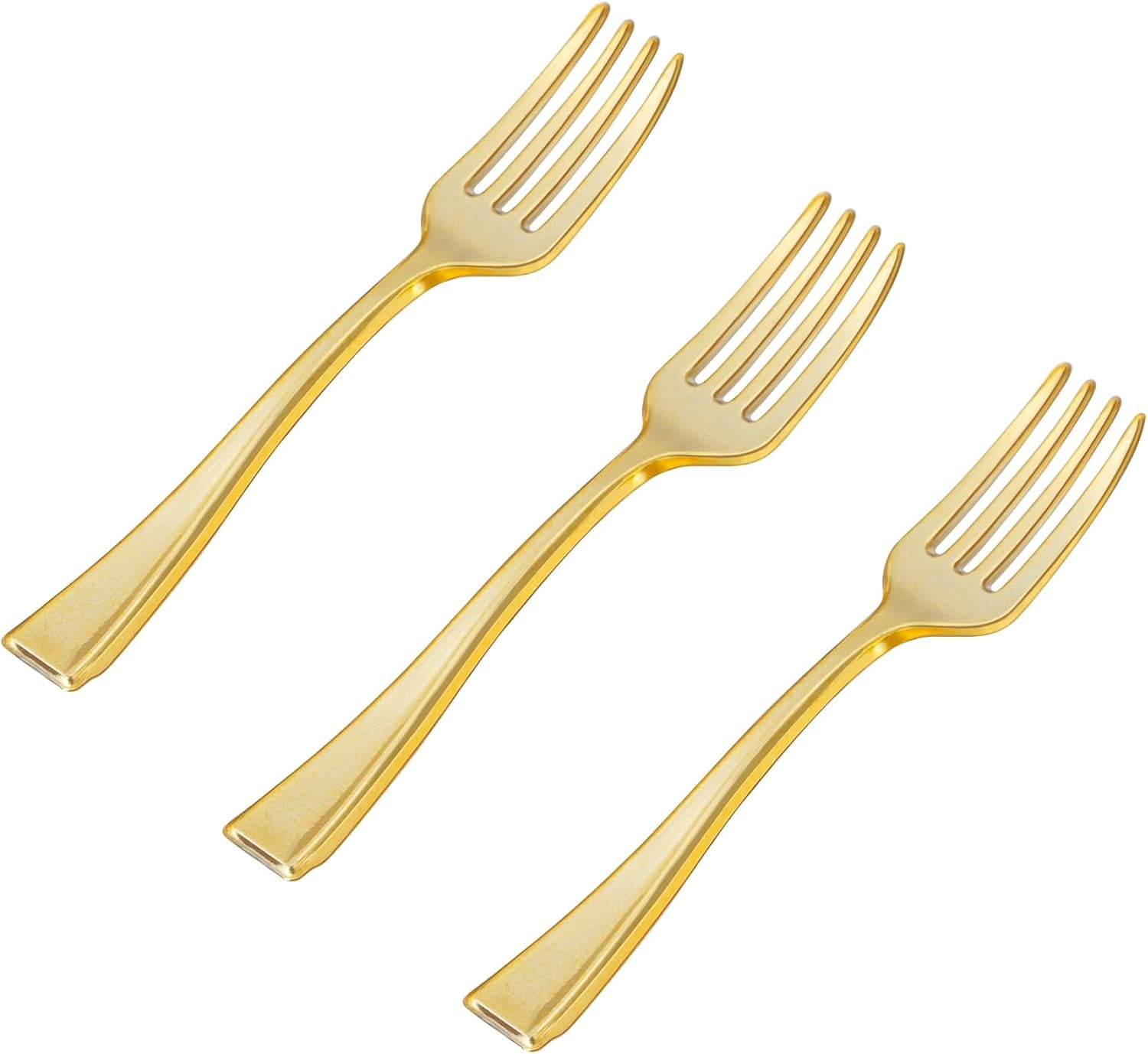 200PCS Gold Plastic Mini Forks, 4 Inches – Heavy Duty Disposable ...