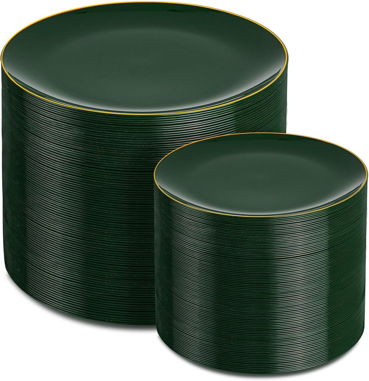 200PCS Green Plastic Plates - Heavy Duty Green Disposable Include 100 ...