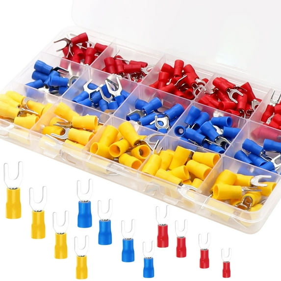 200PCS Insulated Terminals set Cold Press Wire Connectors Quick ...