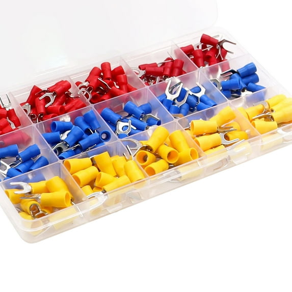 200PCS Insulated Wire Terminals set Cold Press Electrical Connectors ...