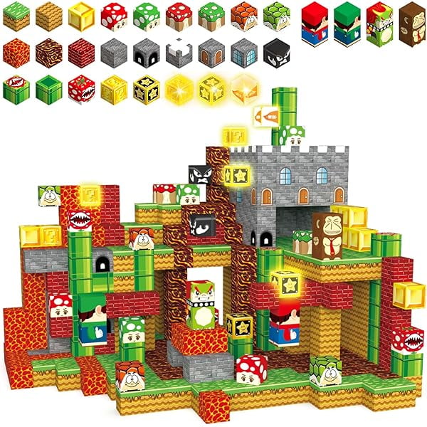 200PCS Magnetic Blocks Building Toys, 1" Light Up Building Blocks ...