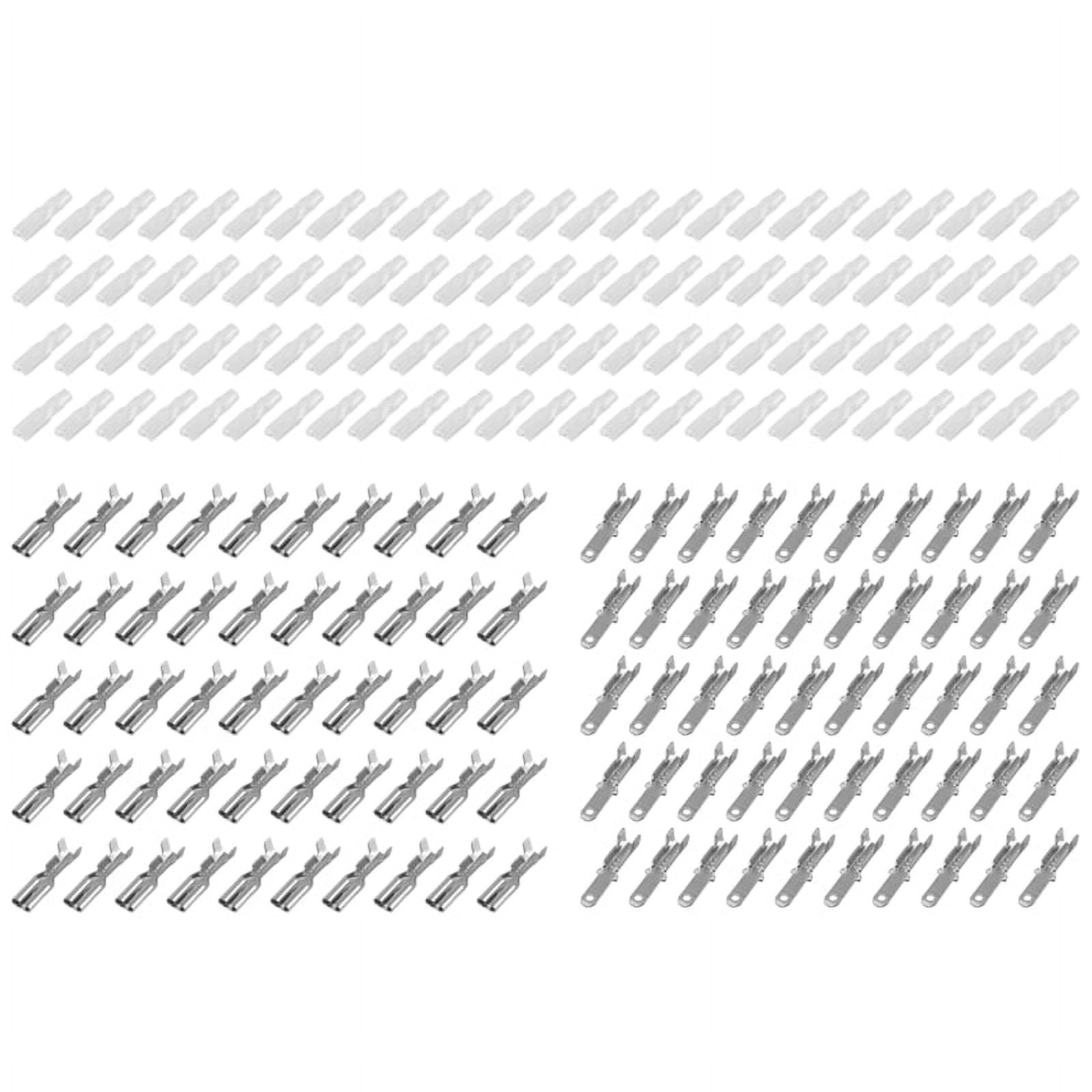 200PCS Male/Female Spade Crimp Terminals Electrical Insulating Sleeve ...