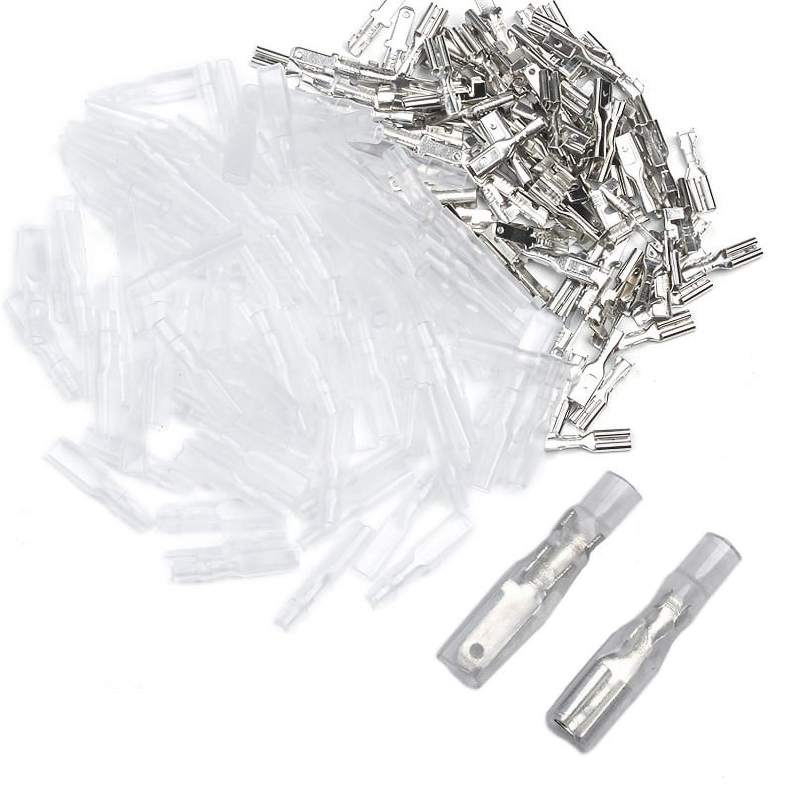 200PCS Male/Female Spade Crimp Terminals Wire Wrap Connector, 2.8MM ...