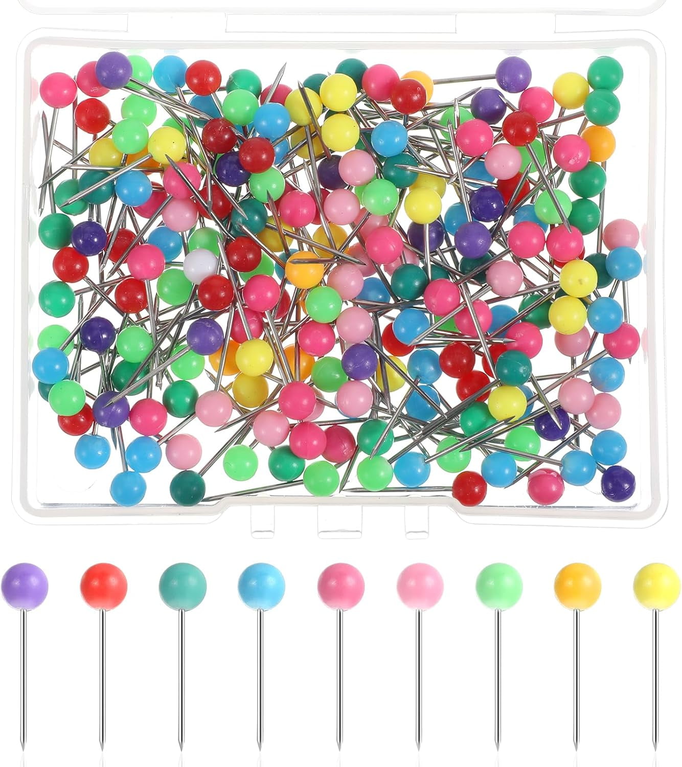 200PCS Map Pins Colored Pushpins, Round Head Short Push Pins Colorful ...