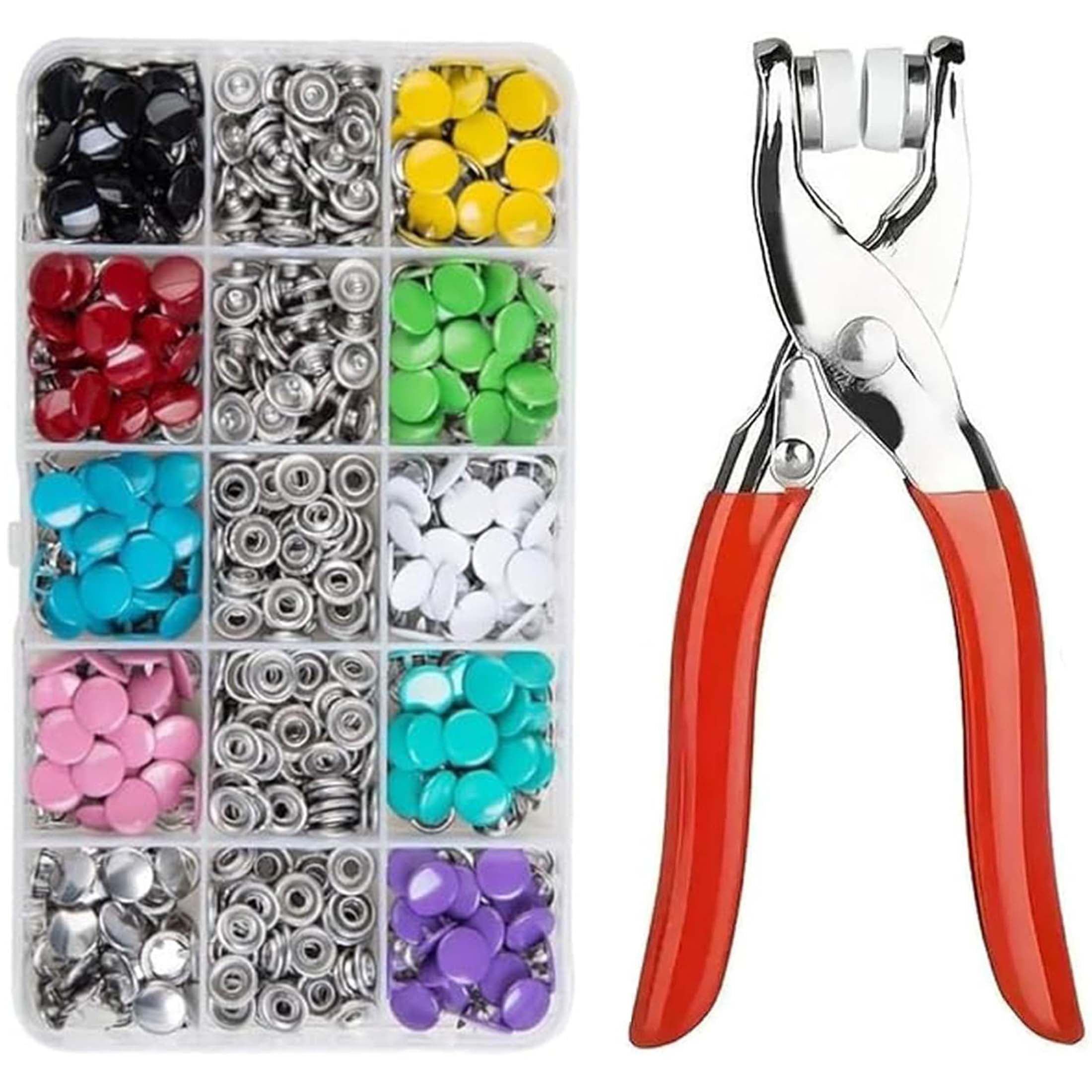 200PCS Metal Button Sewing Kit – Manual Pressure Pliers Included, with ...