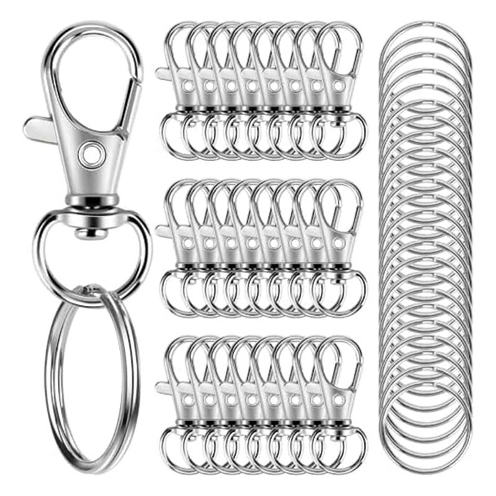 200PCS Metal Lobster Claw Clasp with Key Rings, Keychains Clips and Key ...