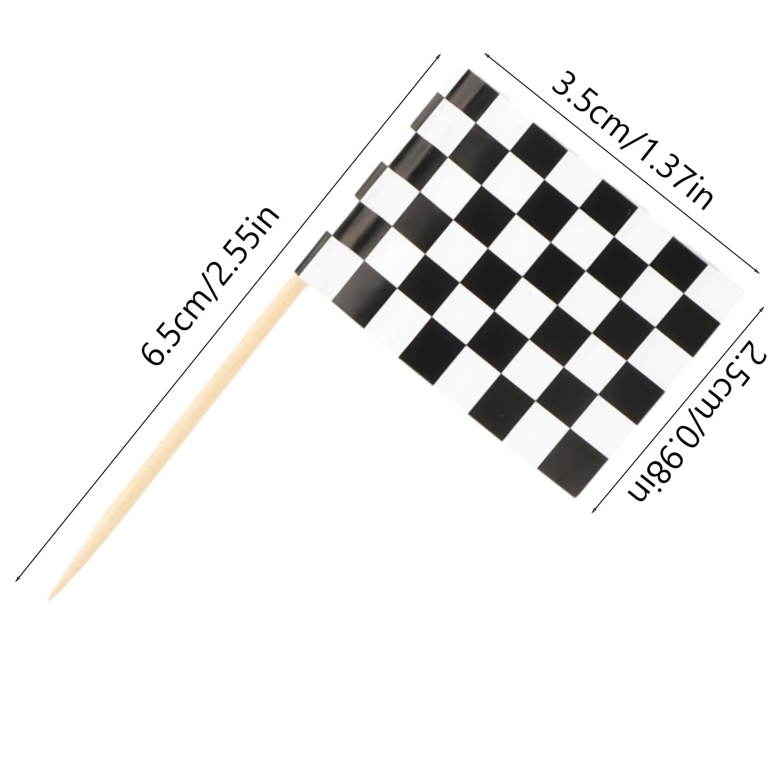 200PCS Mini Checkered AJH3 Toothpick Flags, Black&White, Red&White Mini ...