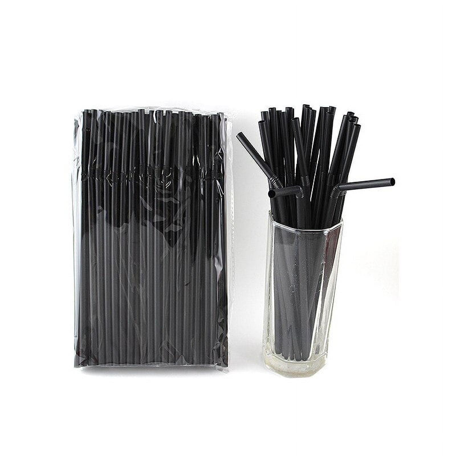 200PCS Mini Short Cocktail Straws Small Black Plastic Straws 21CM ...