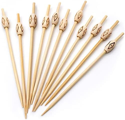 200PCS Oval Wood Pearl Cocktail Picks for Drinks&Food, 4.7 Inch Fancy ...