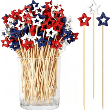 200PCS Patriotic Star Cocktail Picks, Star Cutouts Toothpicks for 4th ...