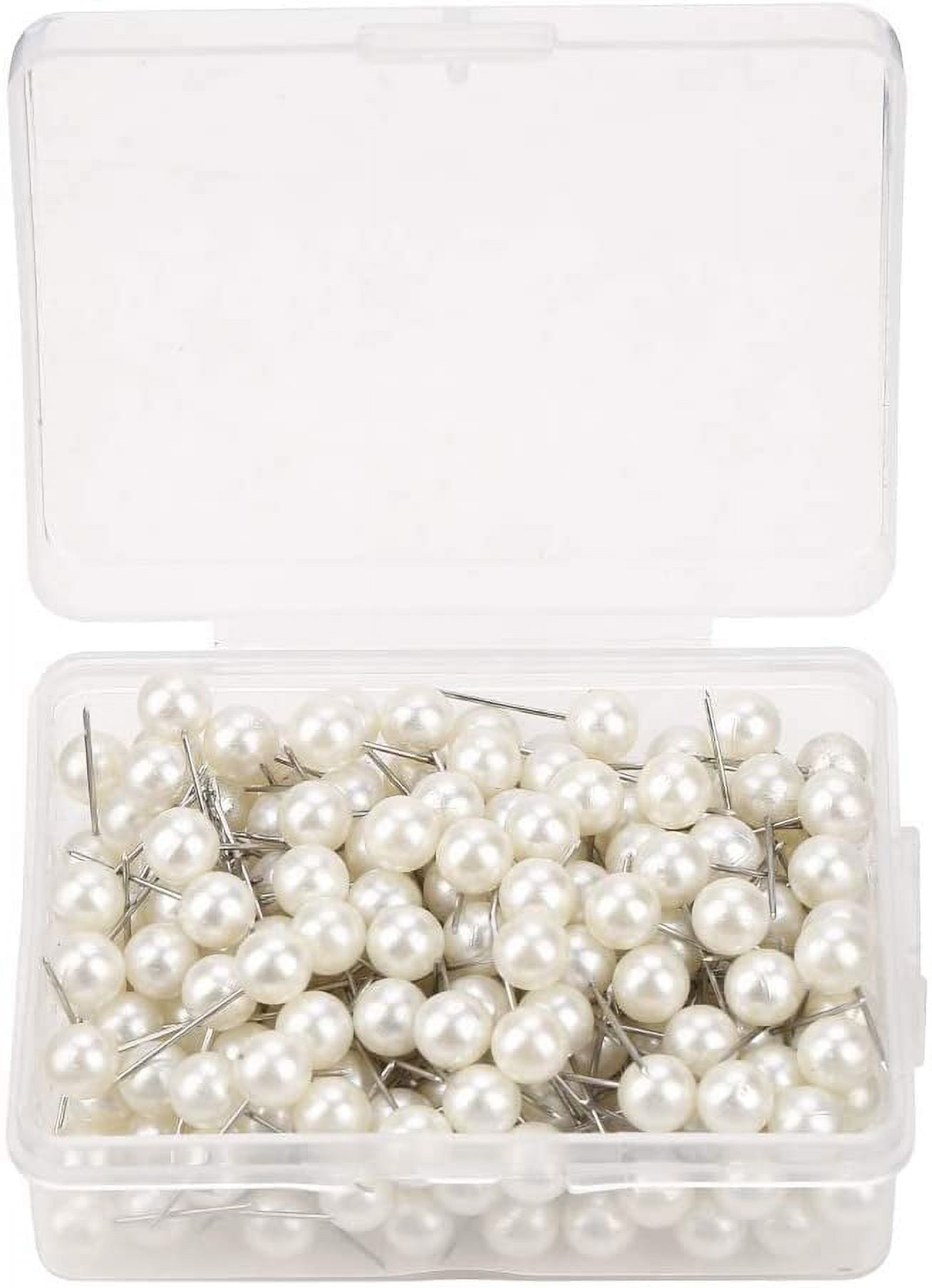 200PCS Pearl Push Pins, Decorative Thumb Tacks Round Short Pearl Head ...