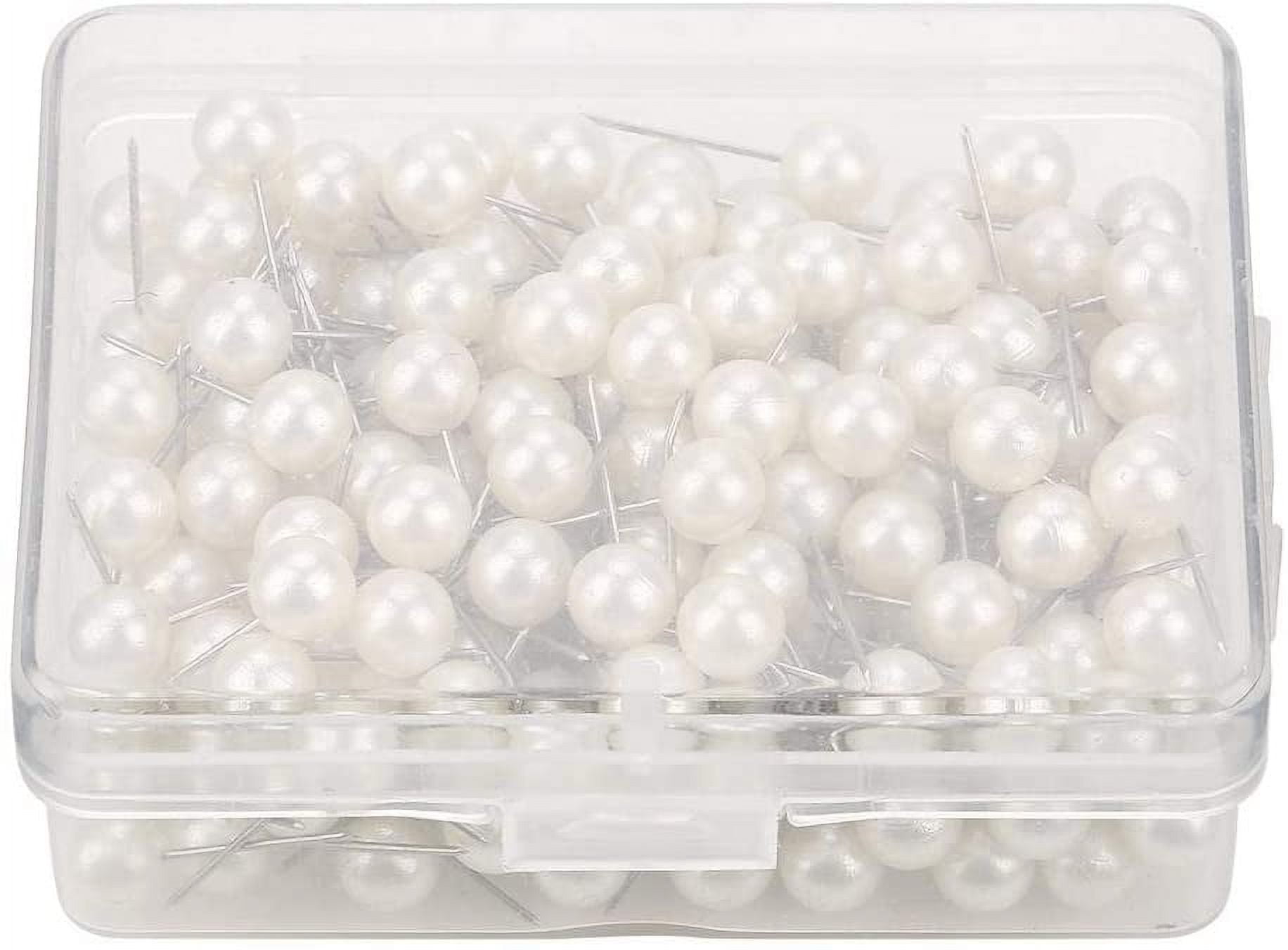 200PCS Pearl Push Pins, Decorative Thumb Tacks Round Short Pearl Head ...