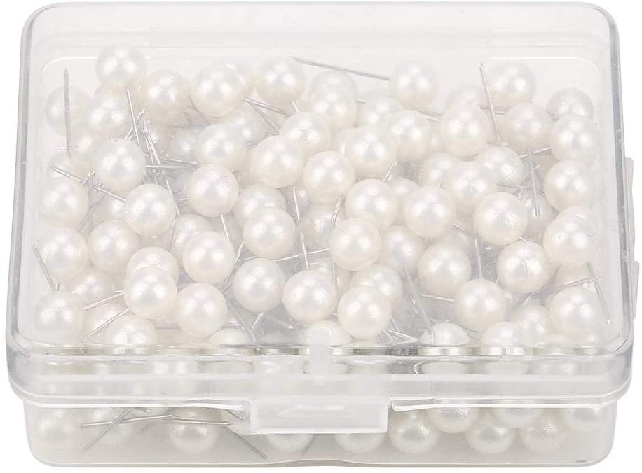 200PCS Pearl Push Pins, Decorative Thumb Tacks Round Short Pearl Head ...