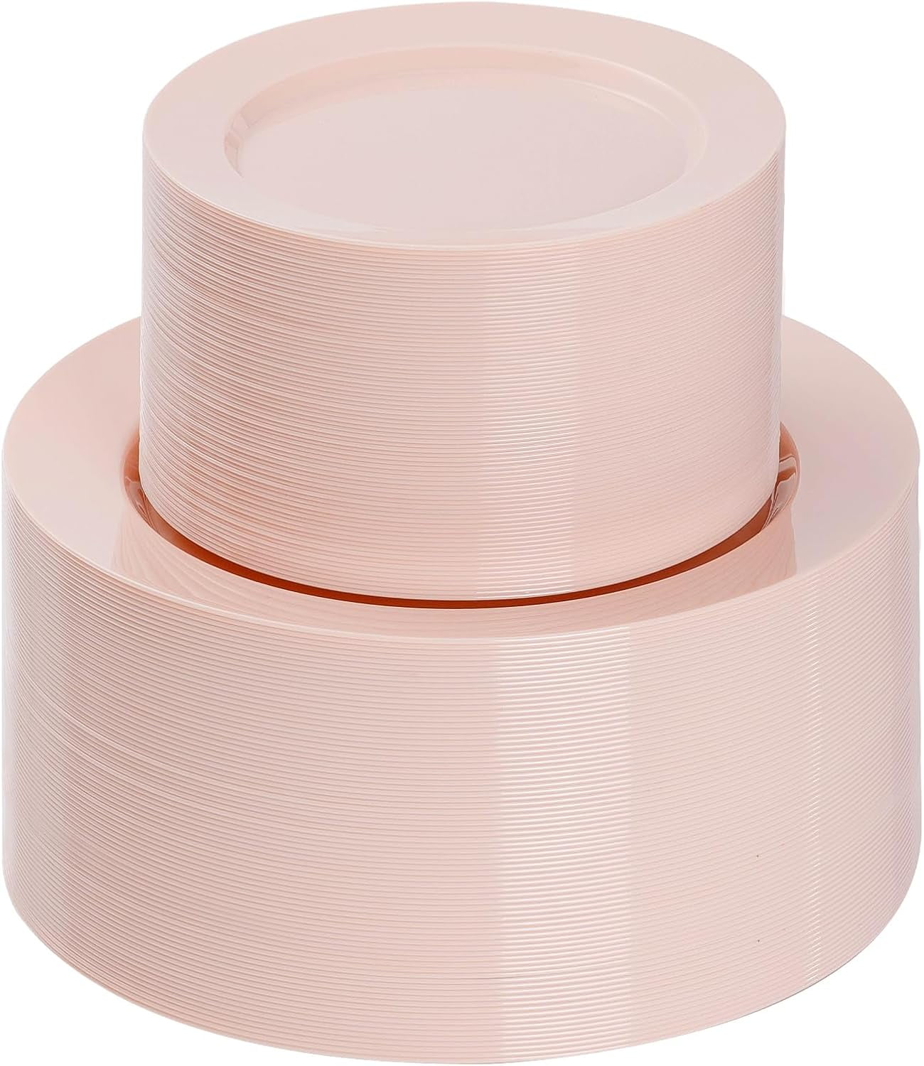 200PCS Pink Disposable Plastic Plates, Heavy Duty Party Plates, 100 10. ...