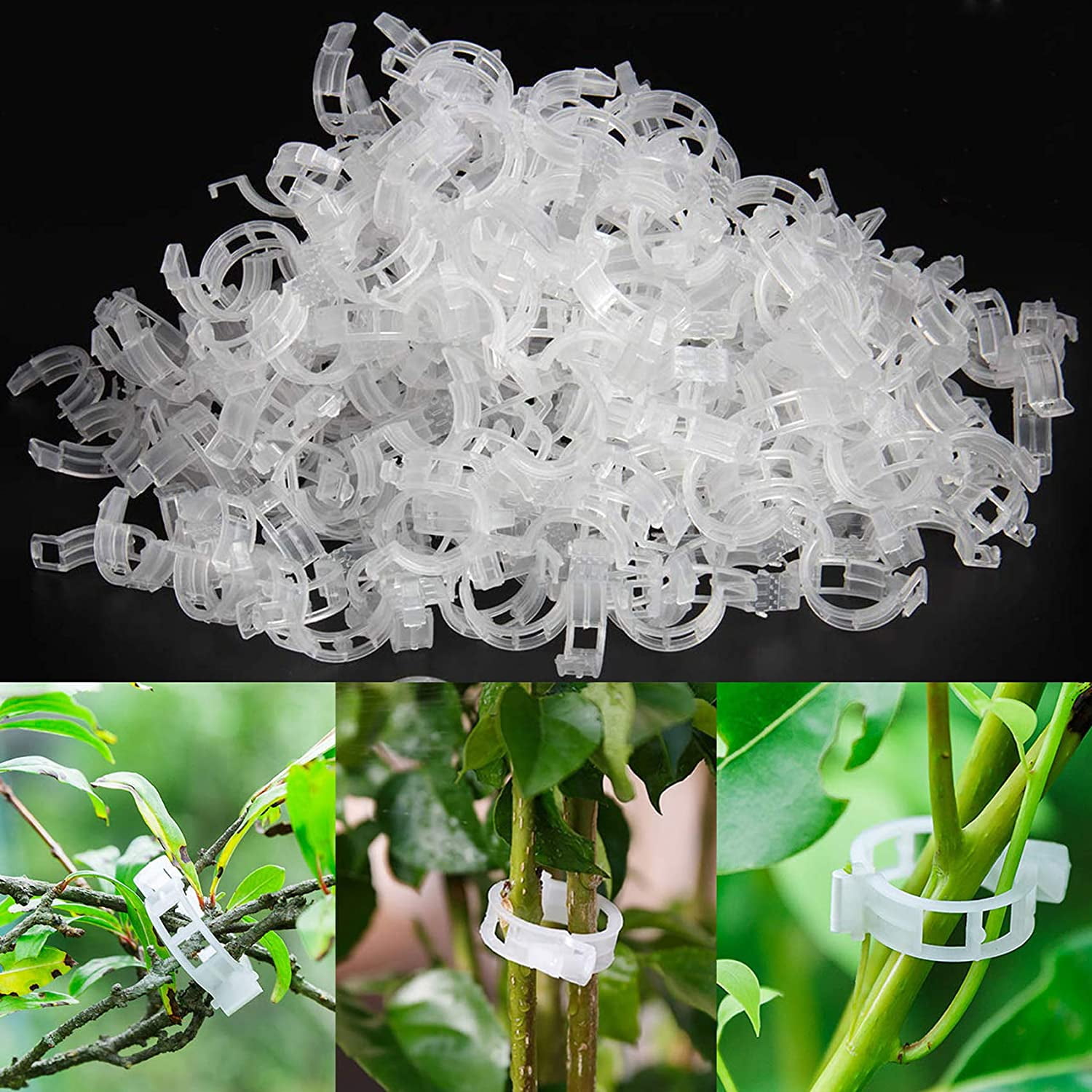 200PCS Plant Support Clips, Tomato Clip, Crop Clip, Vine Fixing Clips ...