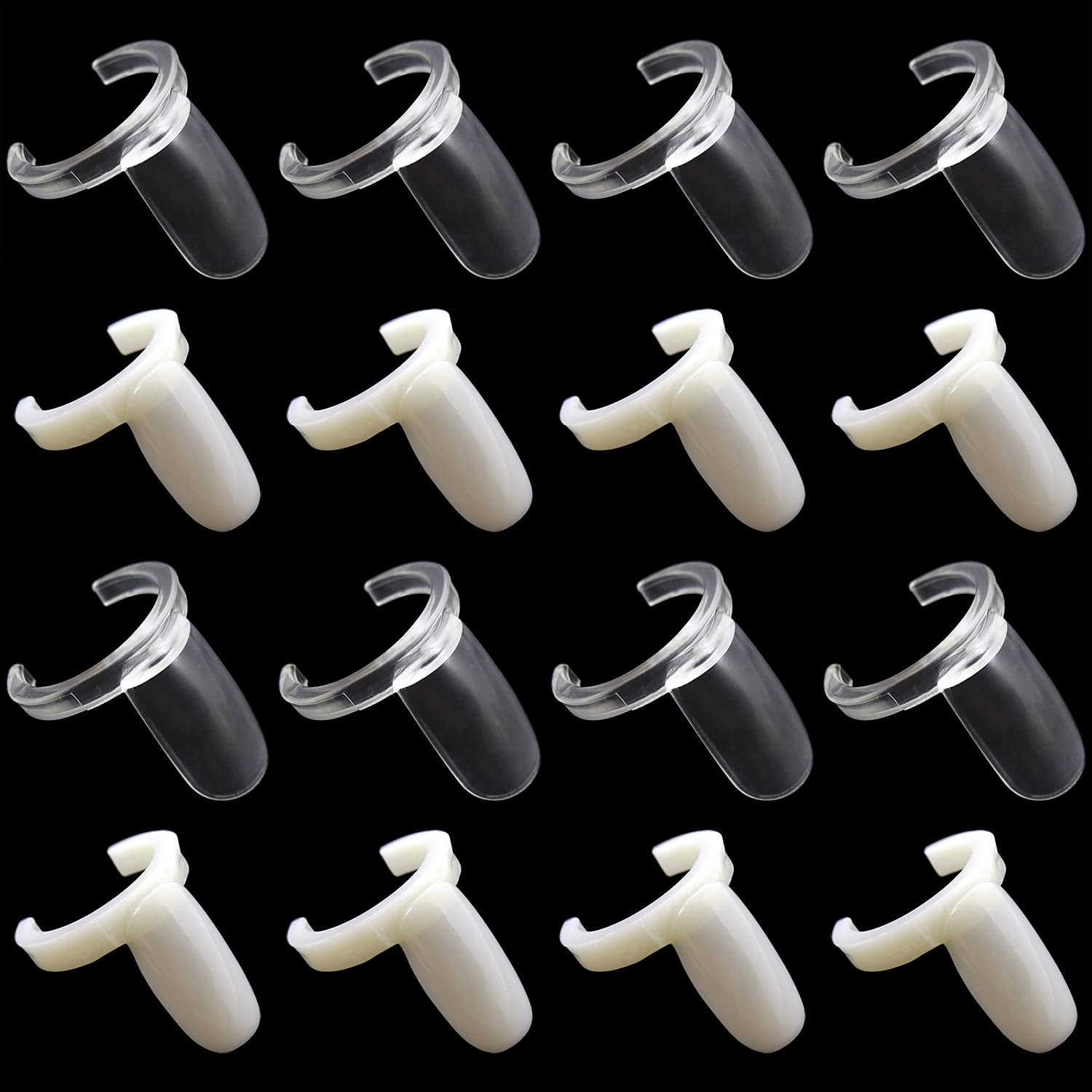200PCS Plastic Nail Color Display Rings Nail Art Color Chart Tools Ring ...