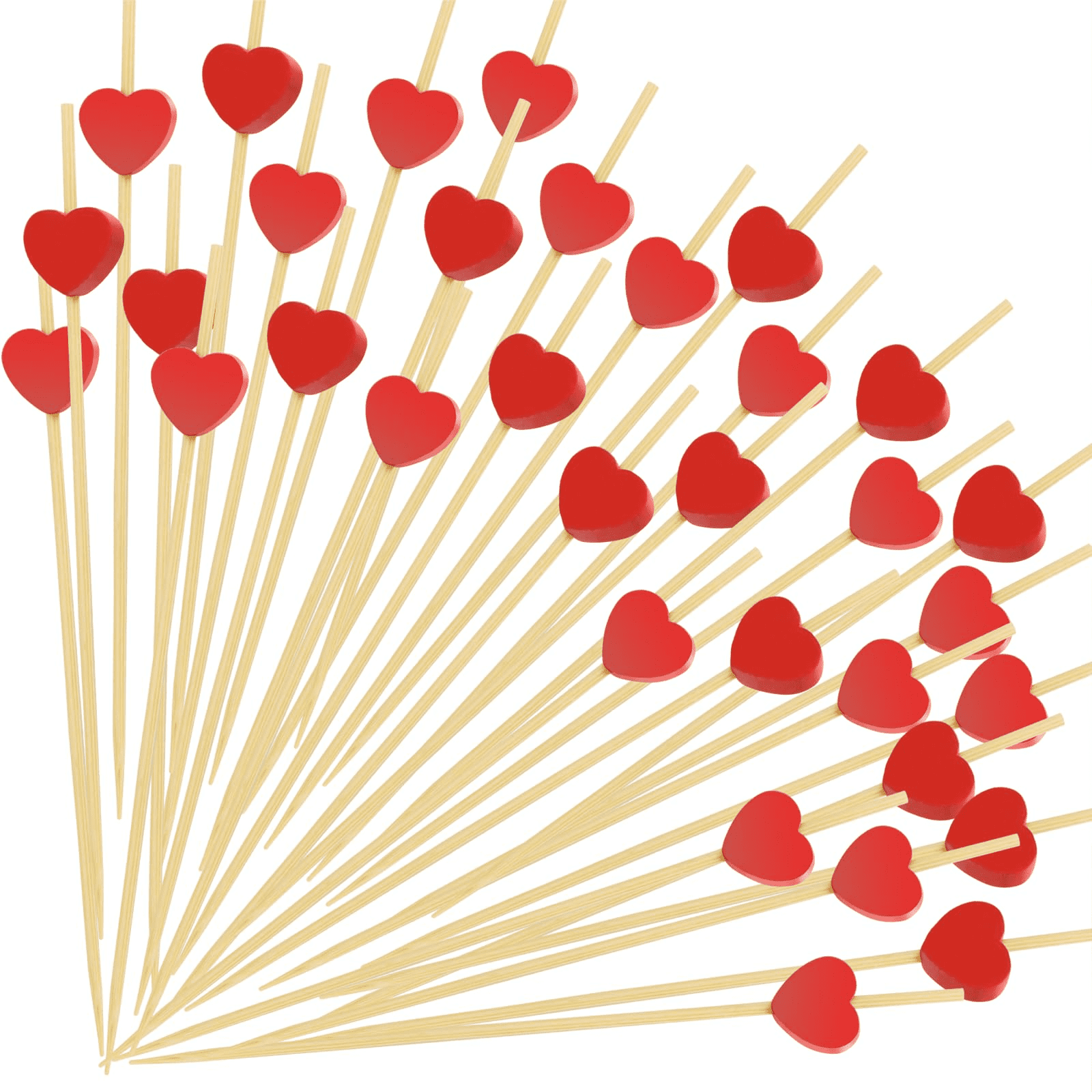 200PCS Red Heart Cocktail Picks, Valentines Day Decorations Toothpicks ...