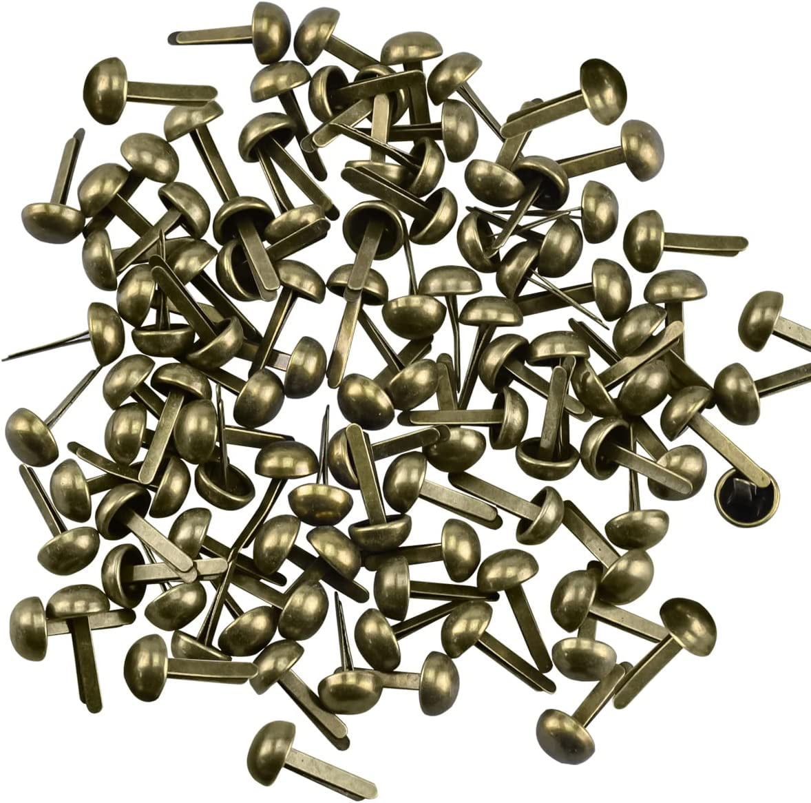 200PCS Round Paper Fasteners 8 x 15 mm Round Metal Brads Bronze Plated ...