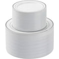 200PCS Silver Plastic Plates Set, 100 10.25 inch Dinner Plates and 100 ...
