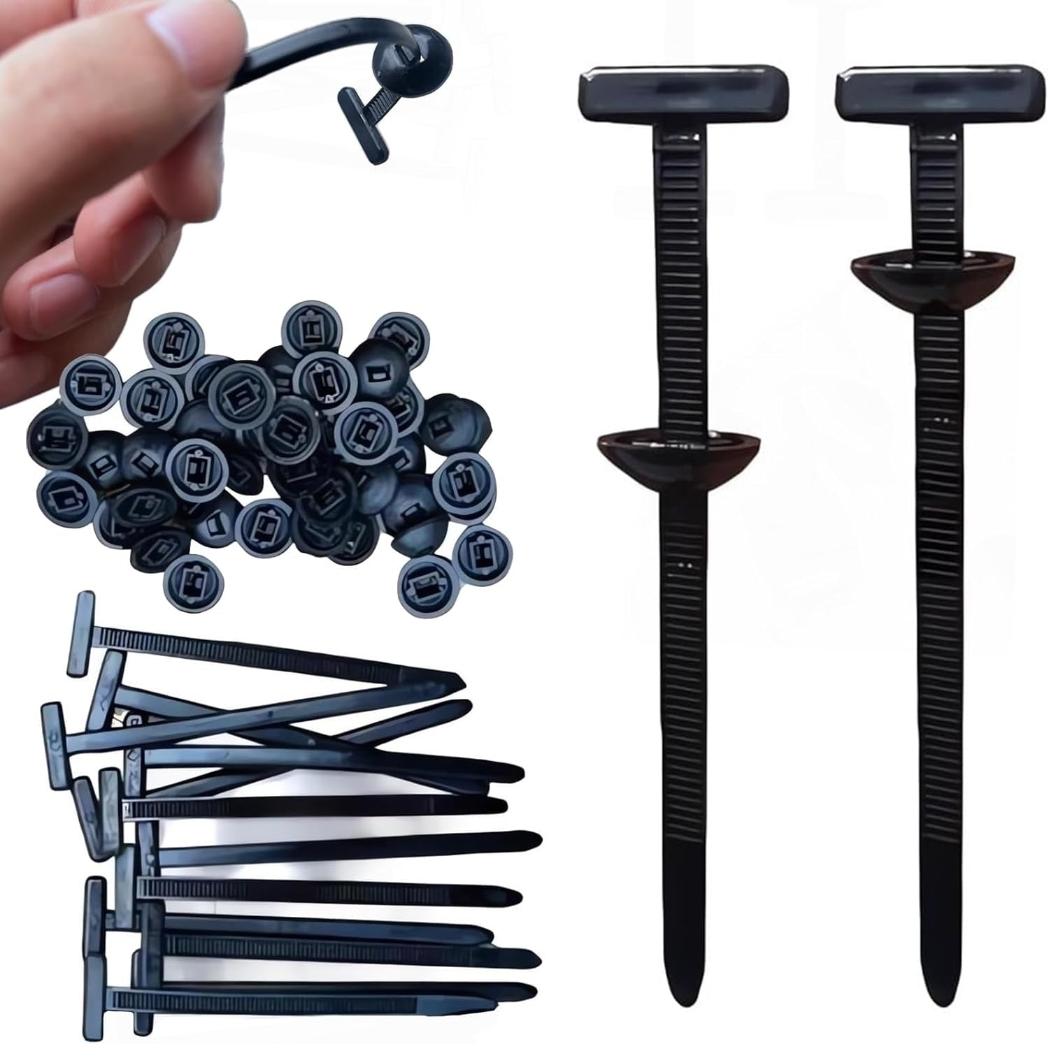 200PCS Small Assorted Zip Ties (3.5”) Automotive Push Mount Nylon Cable ...