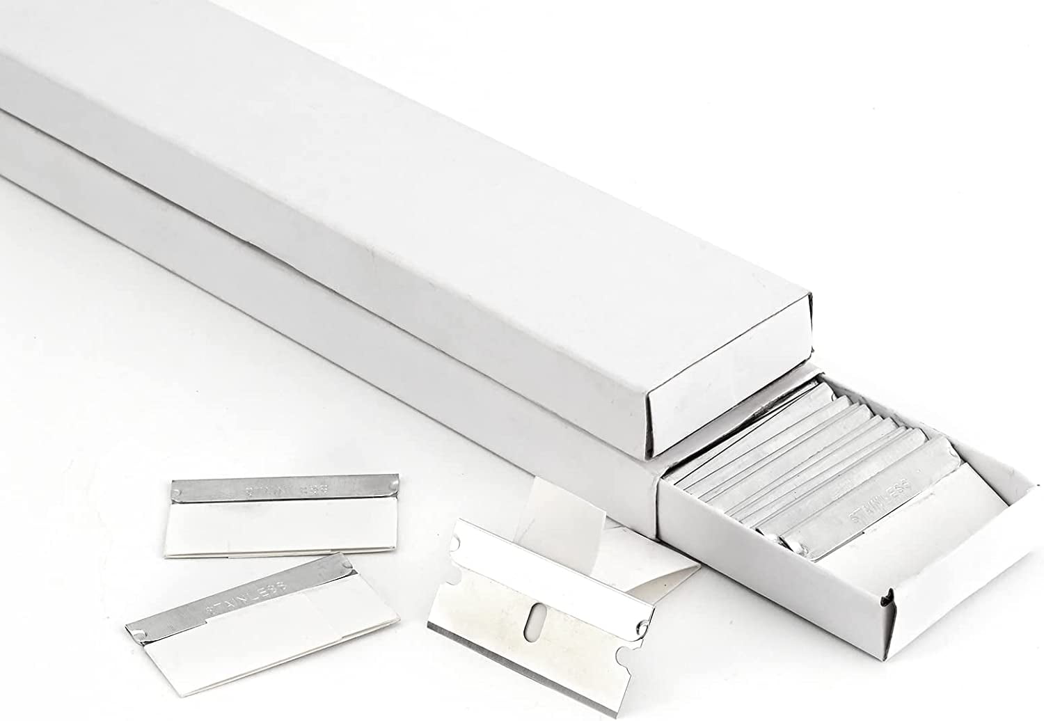 200PCS Stainless Steel Single Edge Razor Blades, Individually Wrapped ...