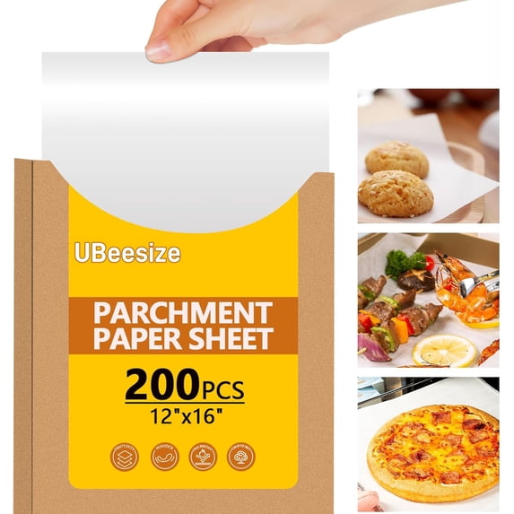 200PCS Thickened Precut Parchment Paper Sheets,12×16 In Heavy Duty Non ...