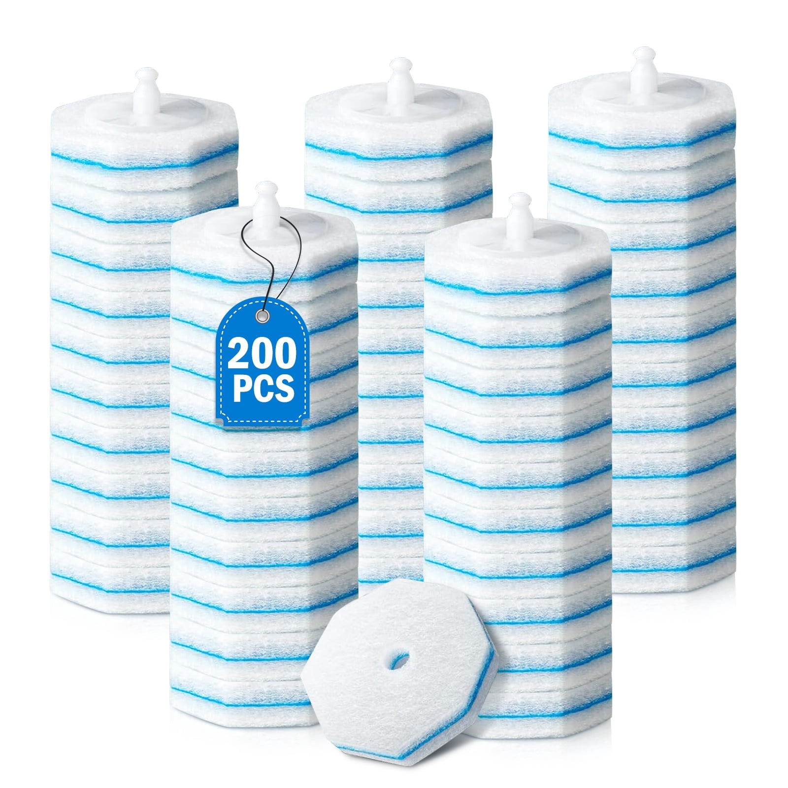 200PCS Toilet Bowl Wand Refills, Replacement Heads for Bathroom ...