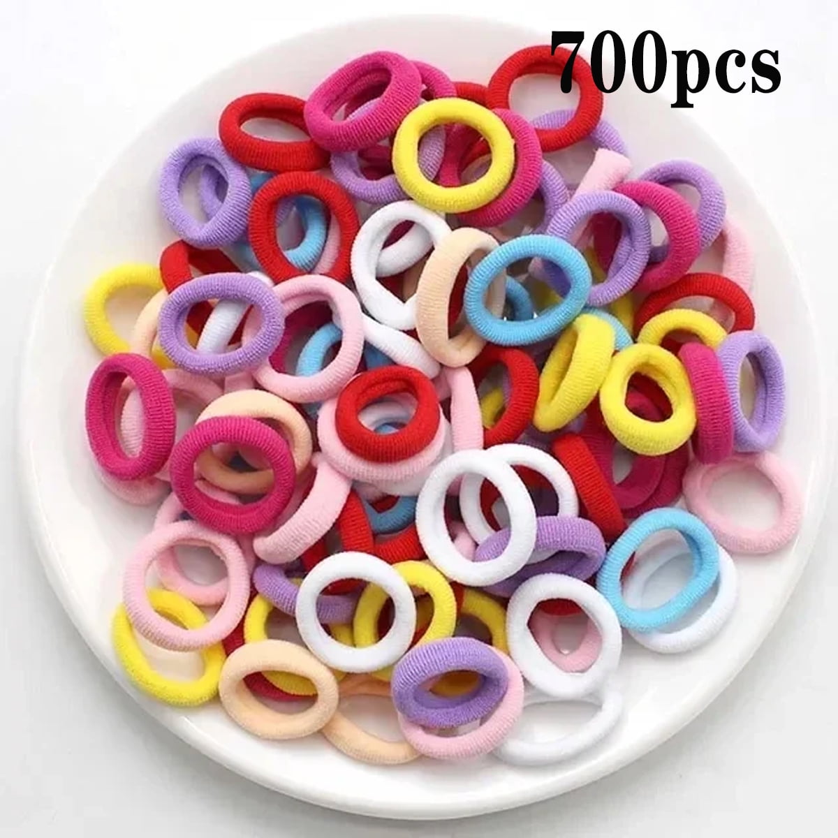 200PCS Women Girls Colorful Nylon Elastic Hair Bands Ponytail Hold ...