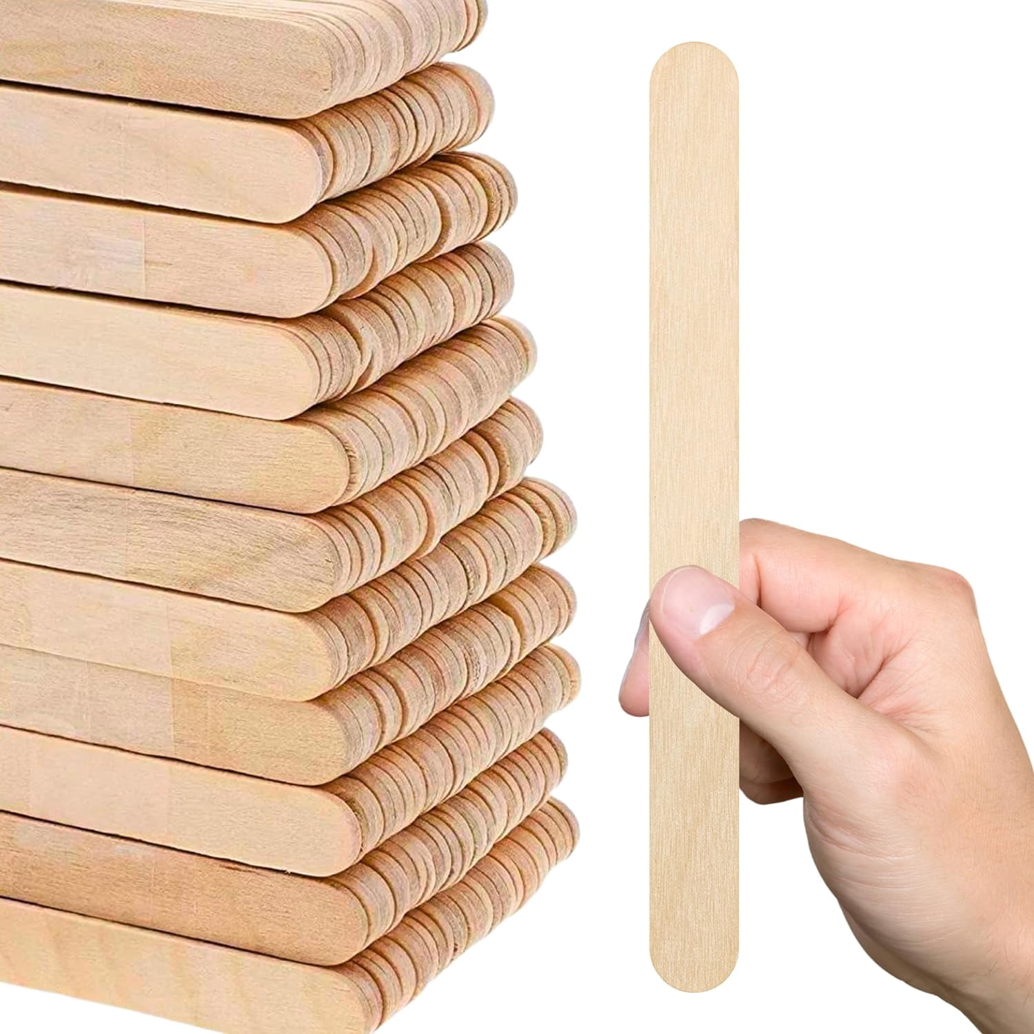 200PCS Wooden Sticks for Crafts 8 Inch Wooden Sticks for Crafting Jumbo ...