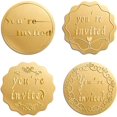 200PCS You're Invited Round Embossed Foil Seals Stickers for Wedding ...