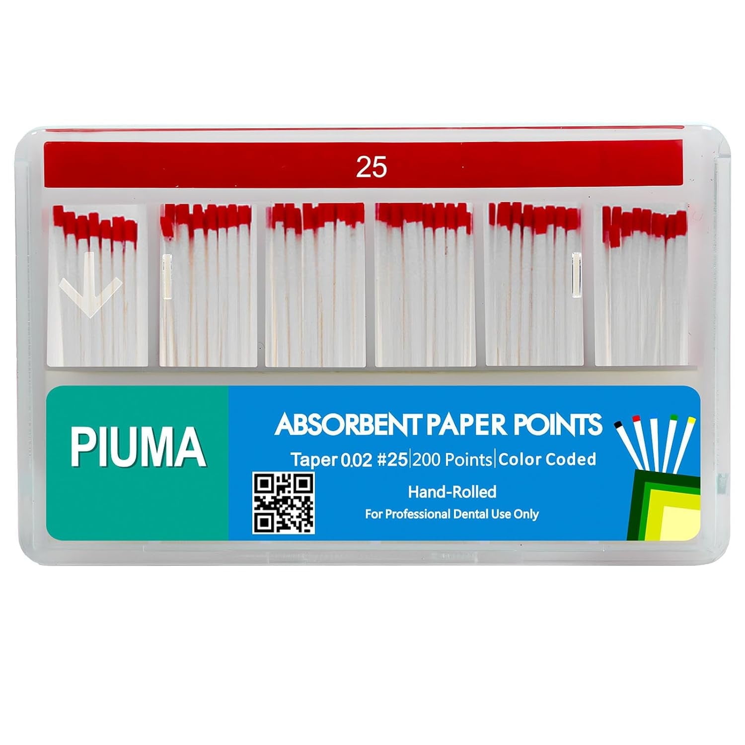 200PCs #25 Dental Piuma Absorbent Paper-Points Assorted Sizes Tapper ...