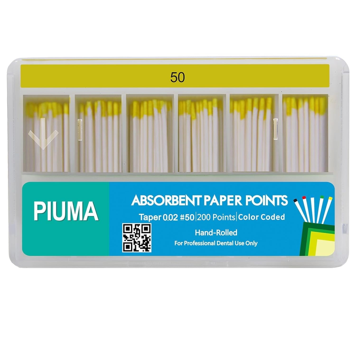 200PCs #50 Dental Piuma Absorbent Paper-Points Assorted Sizes Tapper ...