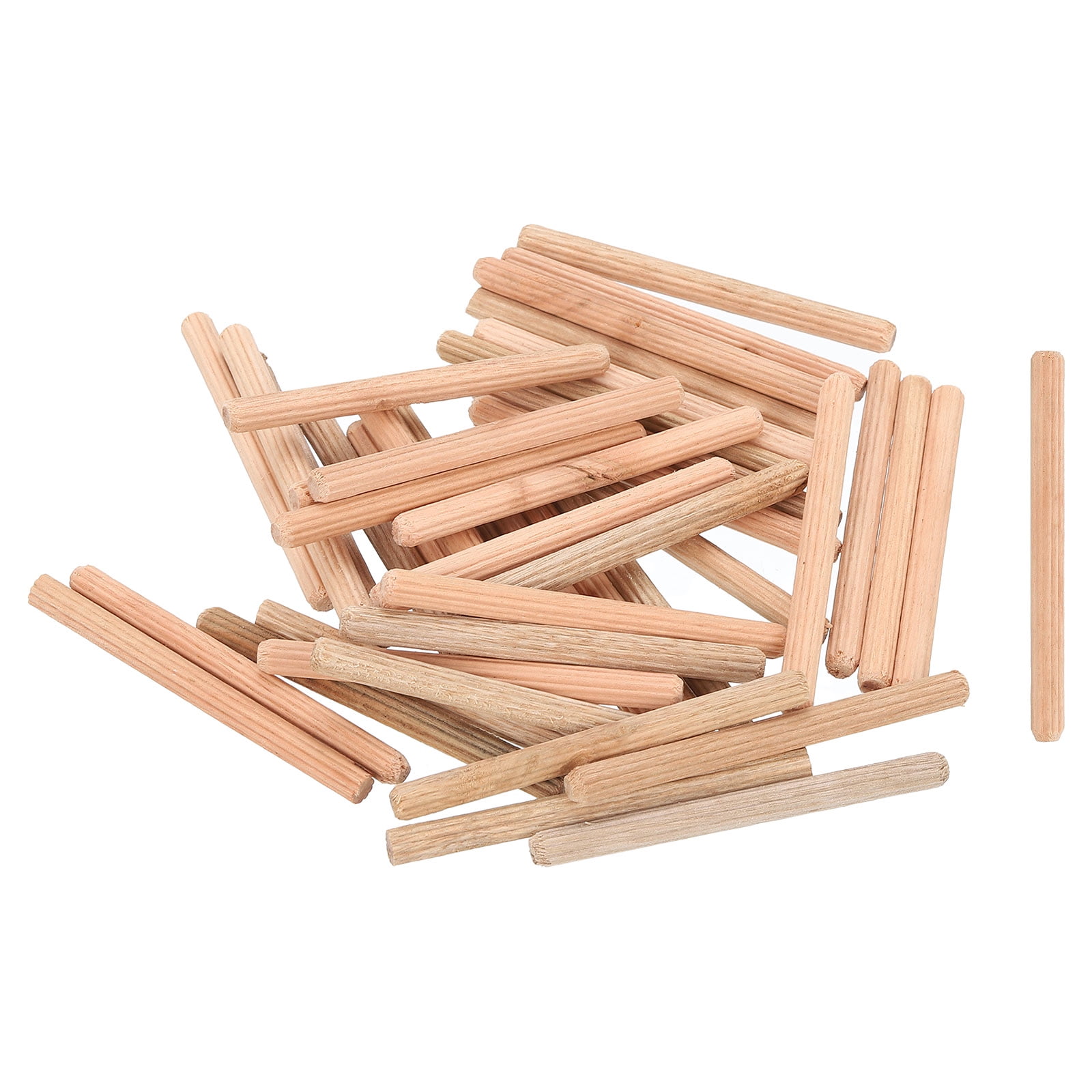Uxcell 200 Pack 1/5" x 2-3/8" Wooden Dowel Pins, Furniture Woodwork ...