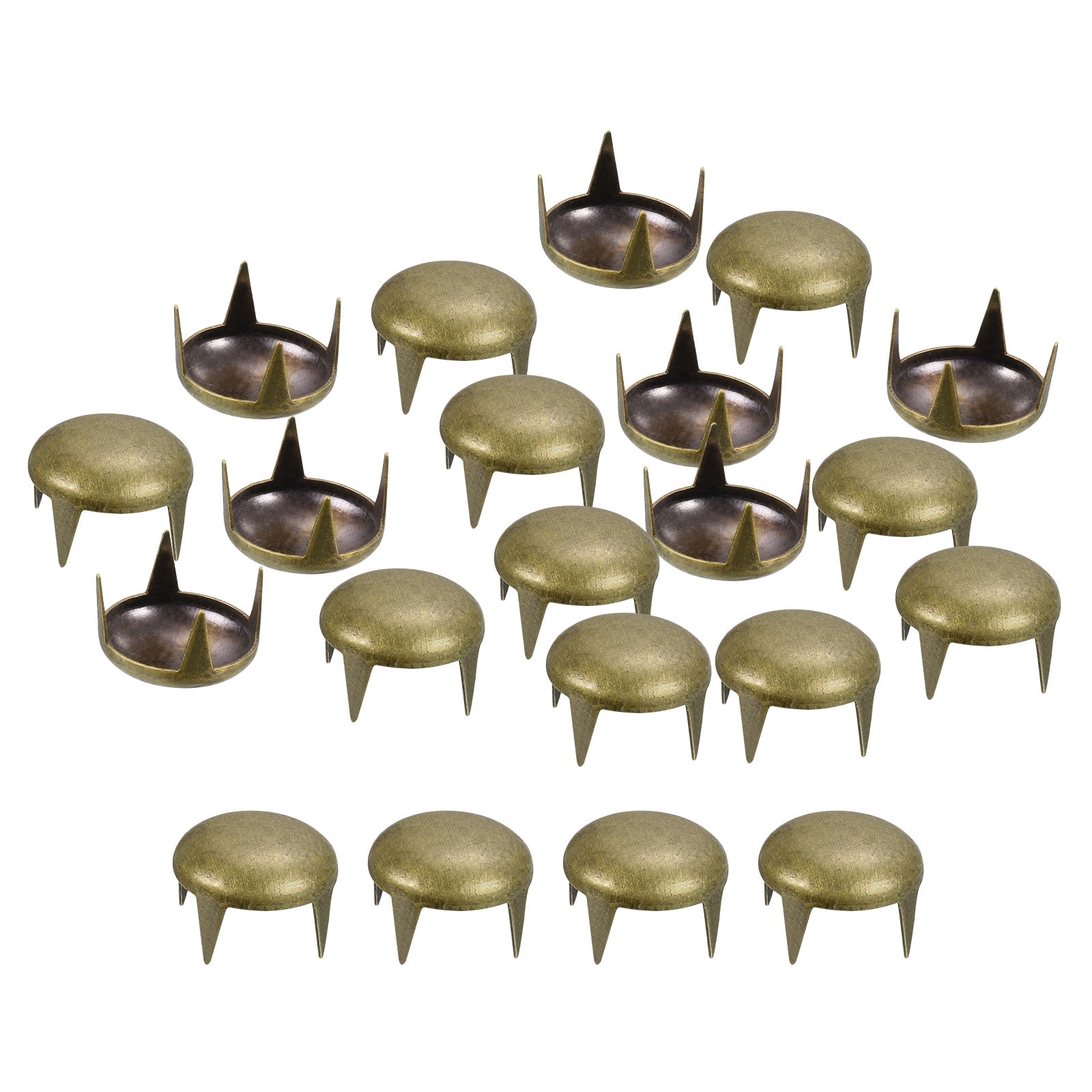 200Pack 12mm Brown Round Dome Studs Metal Claw Beads Nailhead for ...