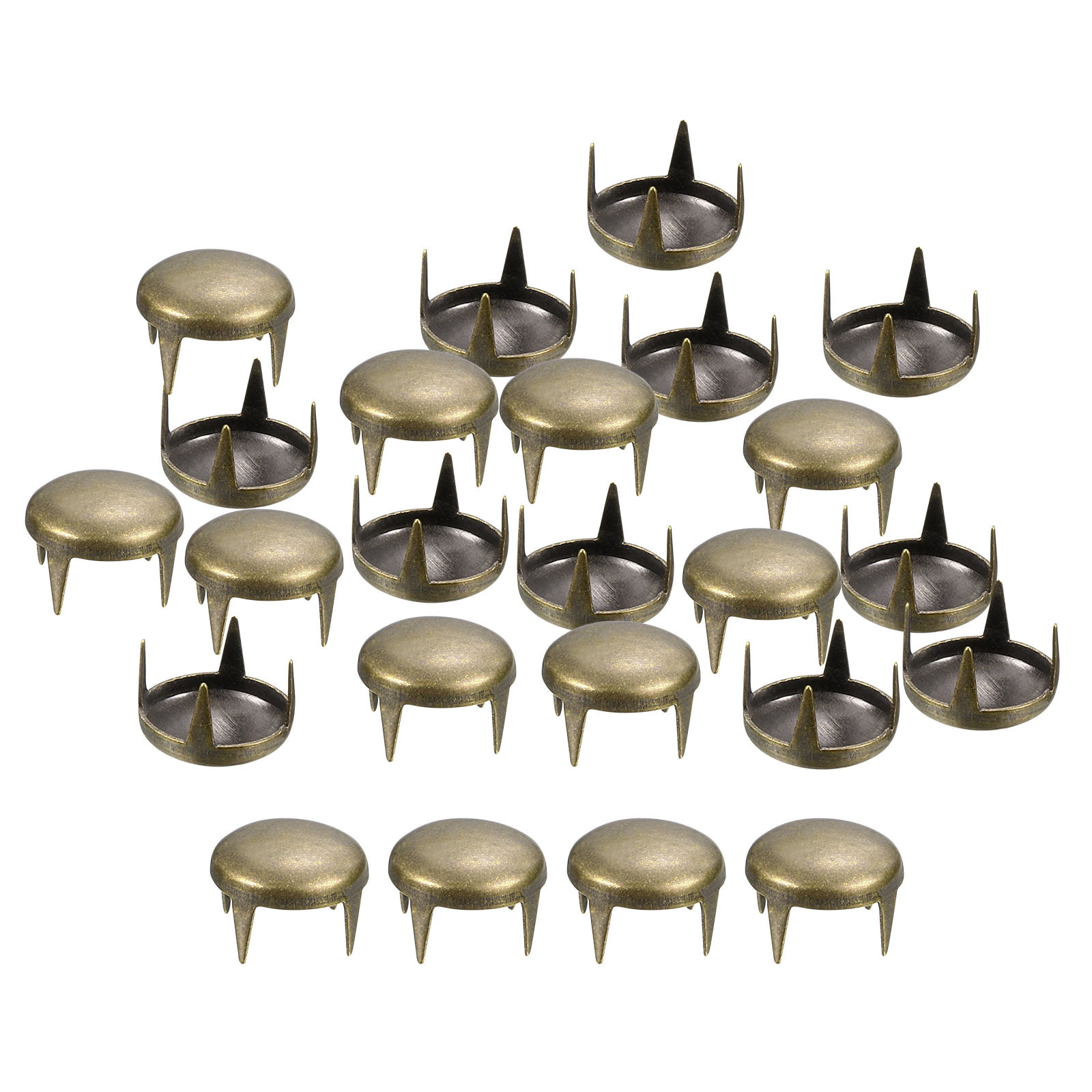 200Pack 8mm Brown Round Dome Studs Metal Claw Beads Nailhead for ...