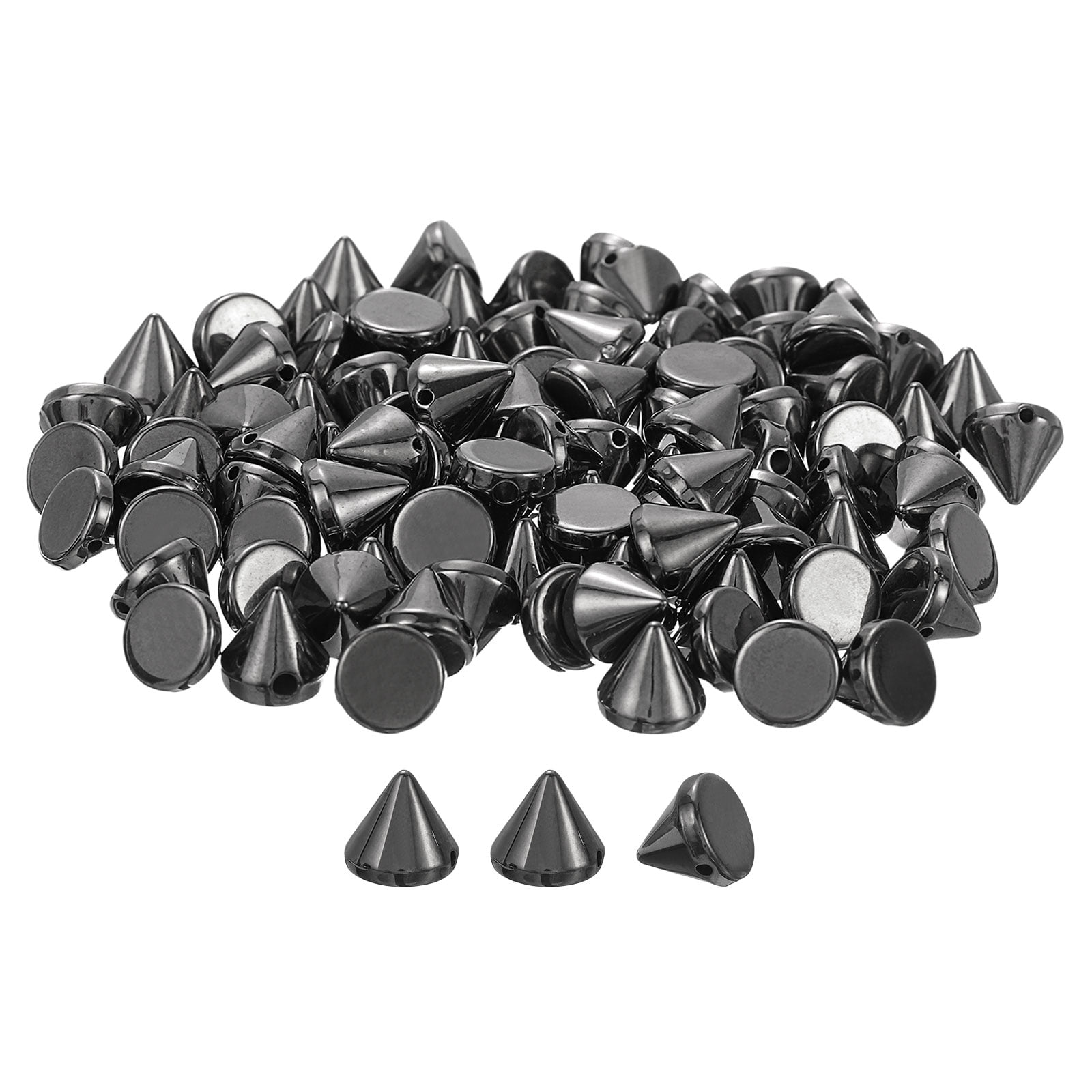 200Pack Acrylic Spike Cone Studs, 8x8mm Flat Back Sew on Glue on Punk ...
