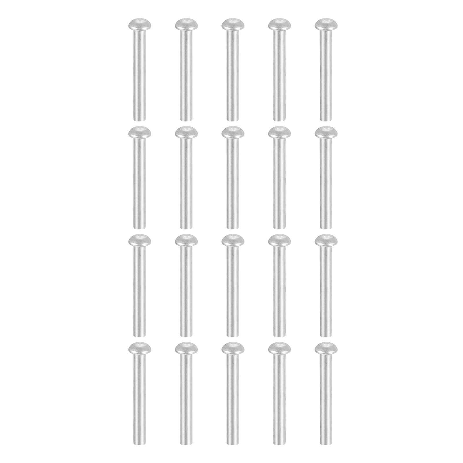 200Pack Brazier Head Rivets, M4 x 30mm Aluminum Solid Rivets, Silver ...