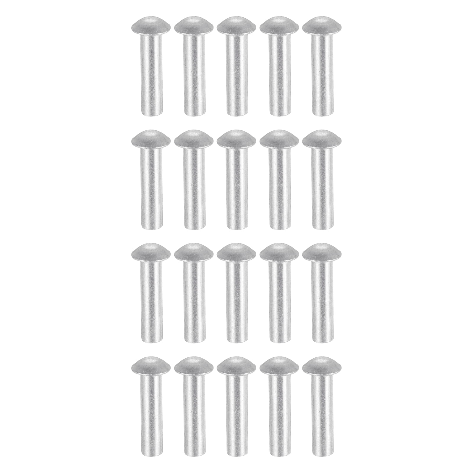 200Pack Brazier Head Rivets, M5 x 20mm Aluminum Solid Rivets, Silver ...