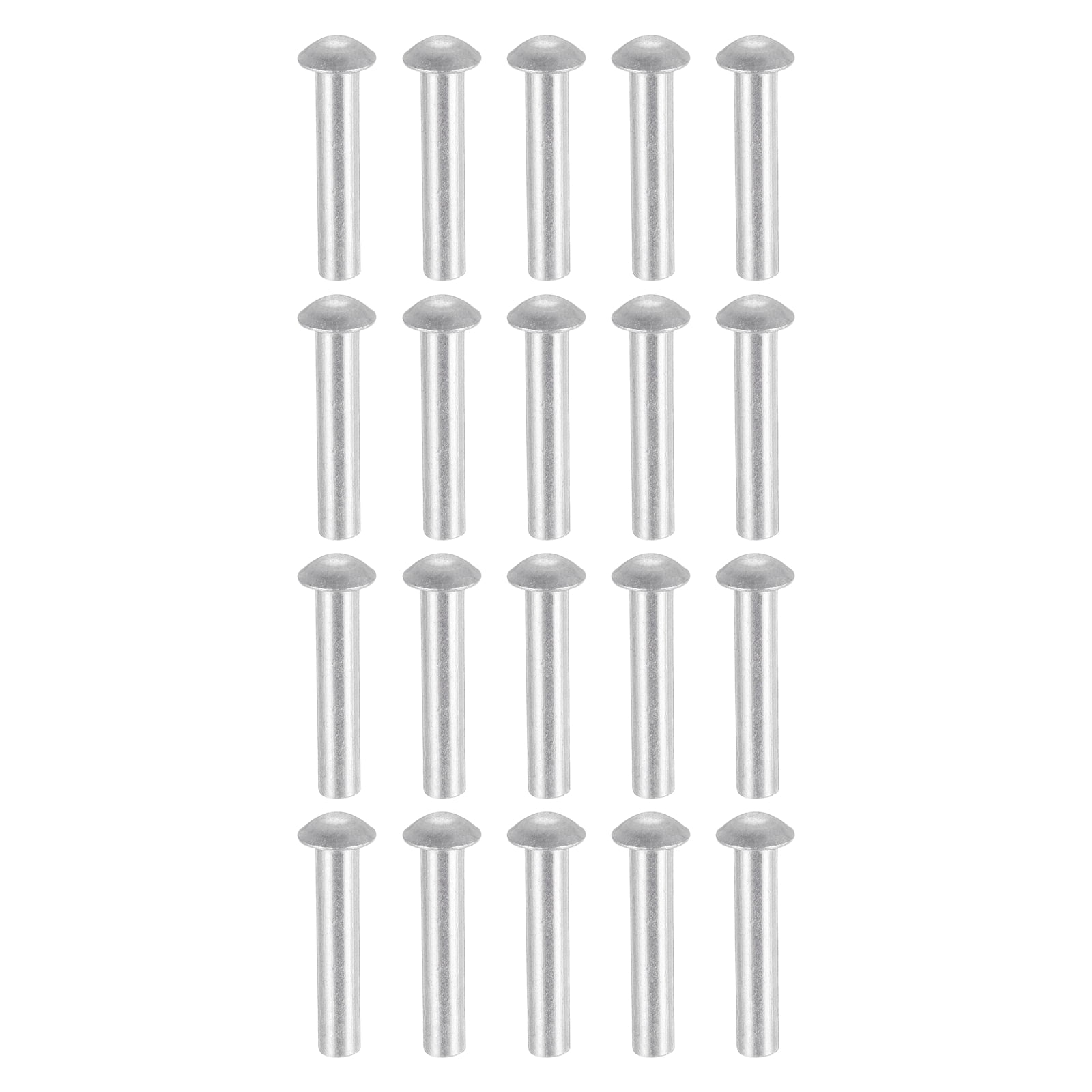 200Pack Brazier Head Rivets, M5 x 25mm Aluminum Solid Rivets, Silver ...