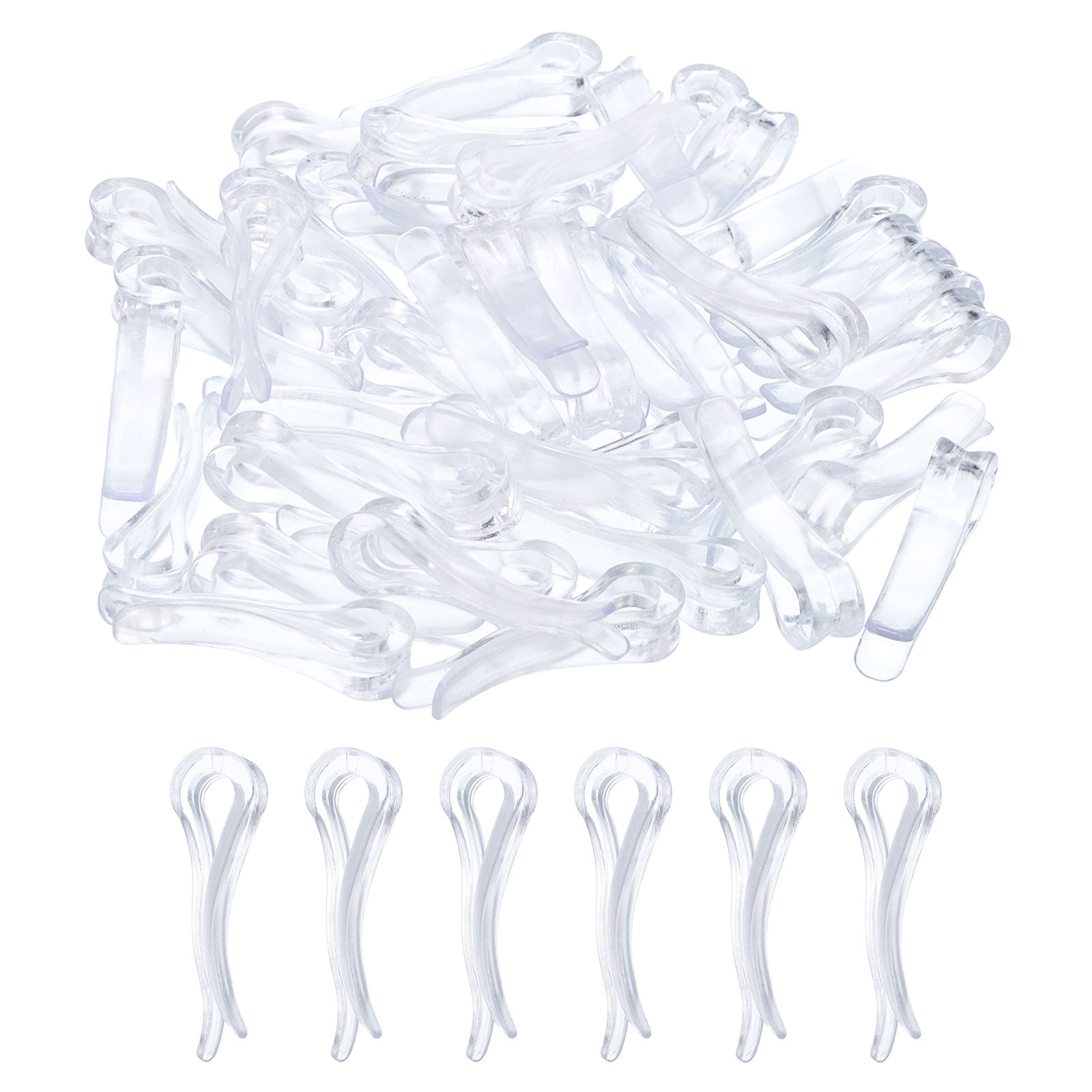 200Pack Durable Plastic Alligator Clips, 1.54" Clear U Shape Shirt Clip ...
