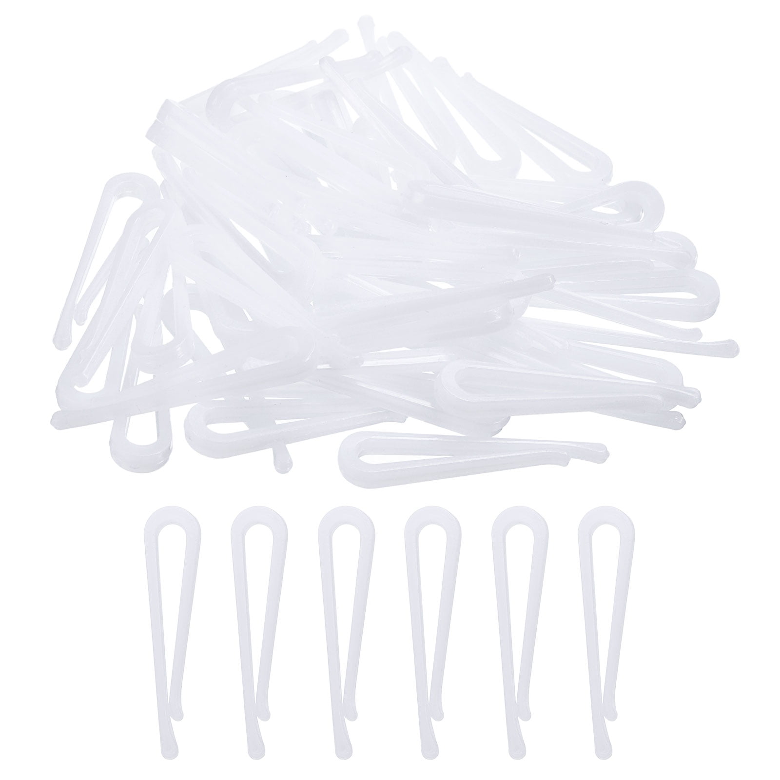 200Pack Durable Plastic Alligator Clips, 1.61" White U Shape Shirt Clip ...