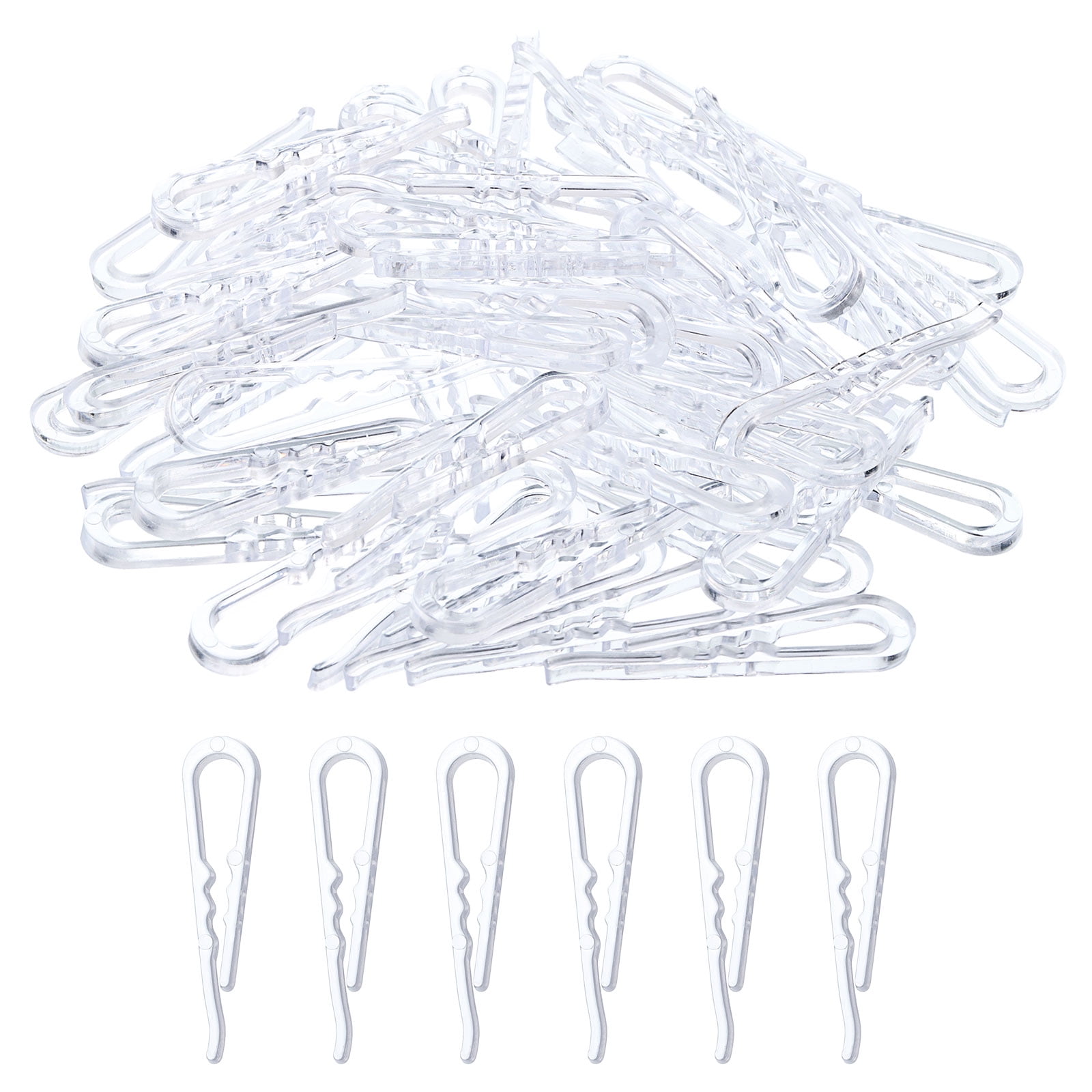 200Pack Durable Plastic Alligator Clips, 1.97" Clear U Shape Shirt Clip ...