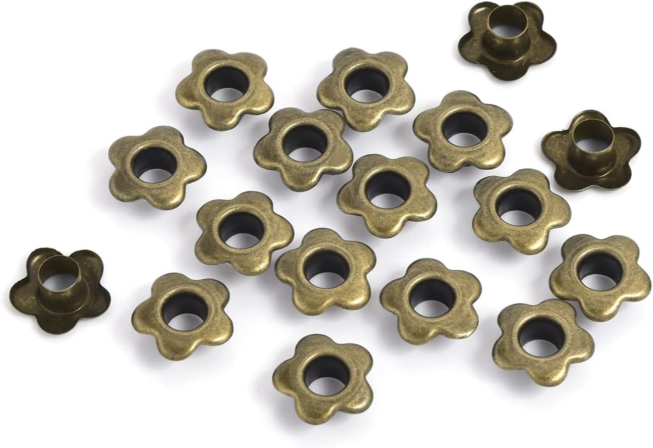 200Pack Flower Eyelet Grommets, 5mm Metal Eyelets for Fabric Clothing ...
