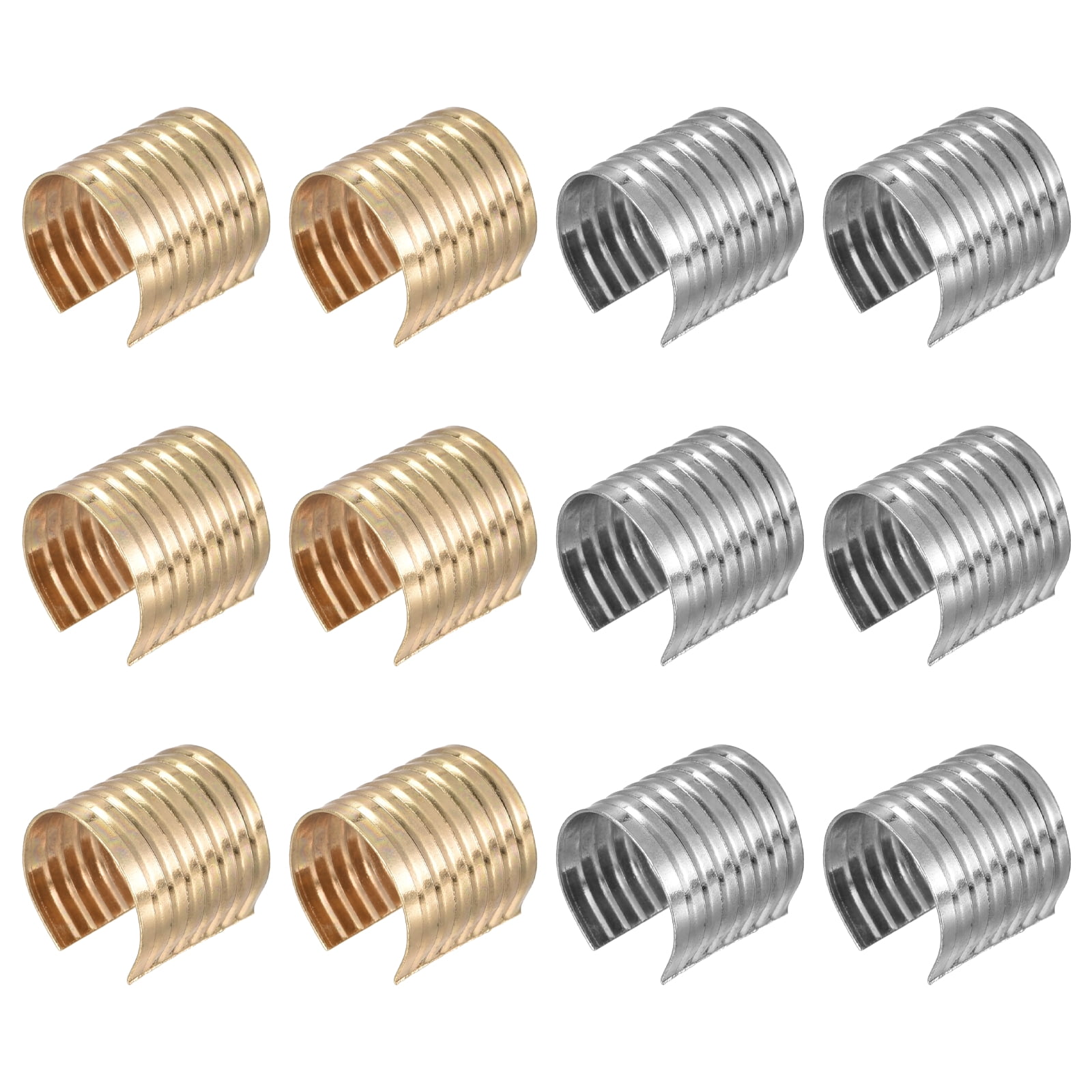 200Pack Leather Rope Clips, 12.5x12.5mm Foldable Cylindrical Cord End ...