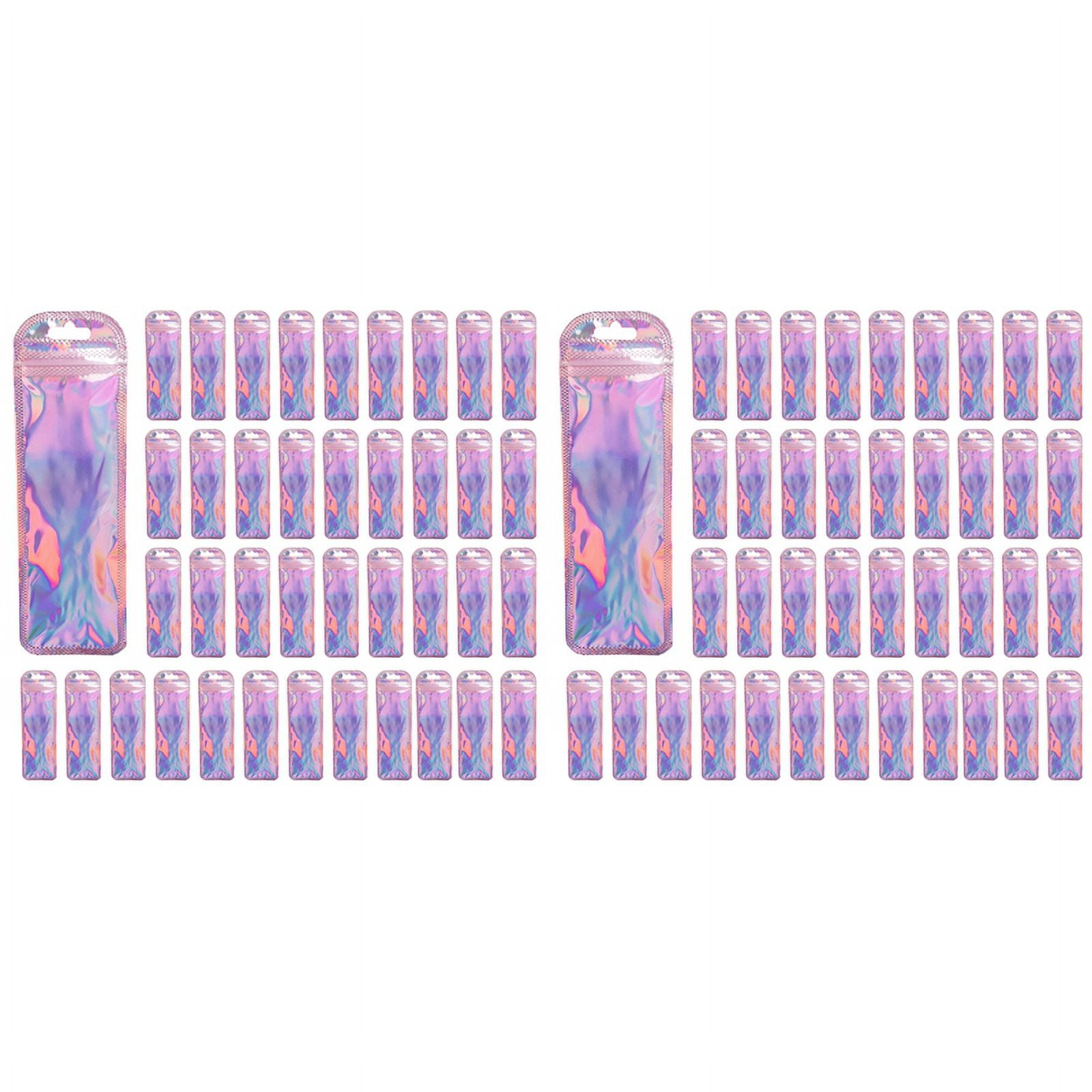 200Pc Resealable Holographic Pen Smell Proof Pouch Zipper Closure ...