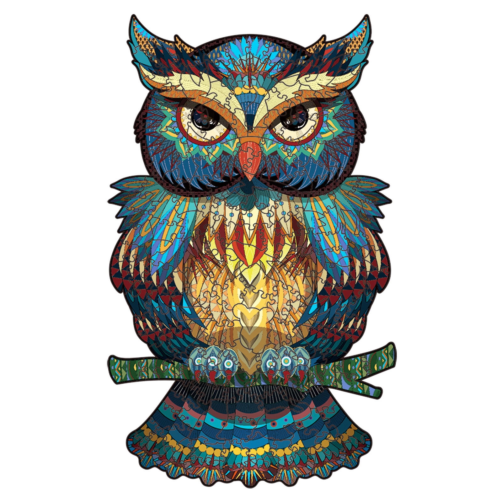 200Pc Wooden Jigsaw Puzzle For Adults And Kids Unique Animal Shape Owl ...